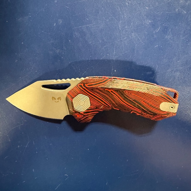 Bladebinge - Damned Designs Anzu Liner Lock Knife Damascus G10 14c28n