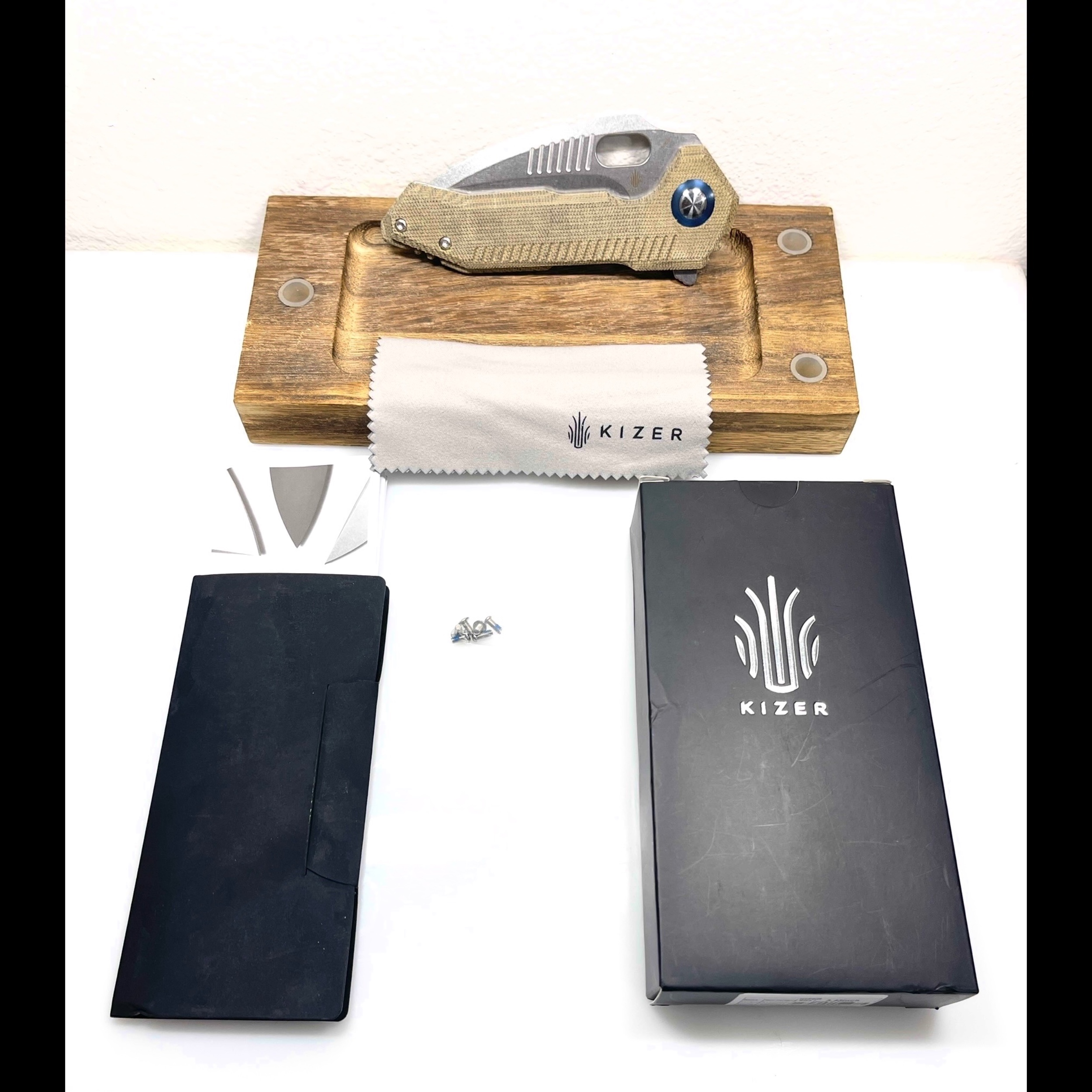 Bladebinge - Kizer Mini Paragon V4600C1 – Green Micarta "RSK" R.S ...