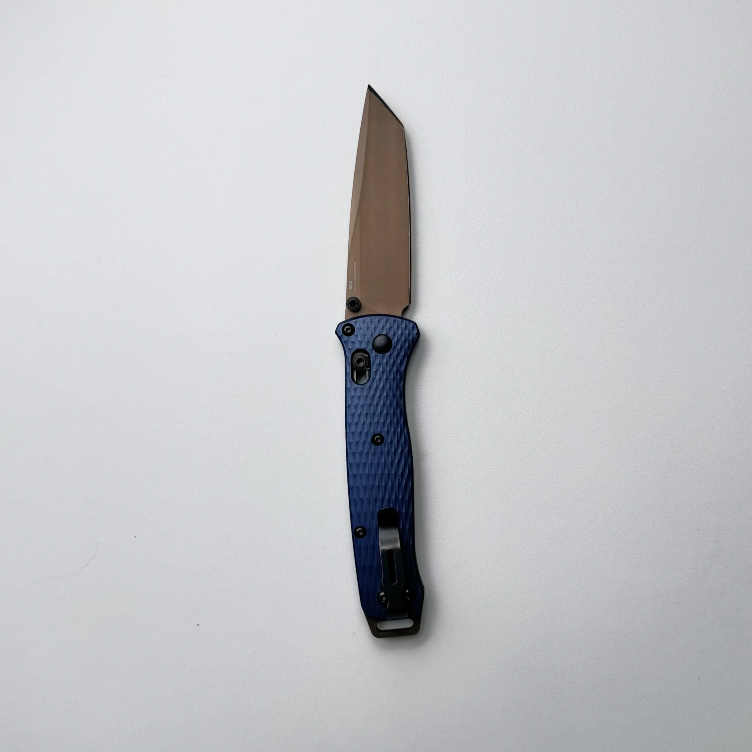 Bladebinge - Benchmade Bailout M4 Blue Aluminum Tan Blade - Used