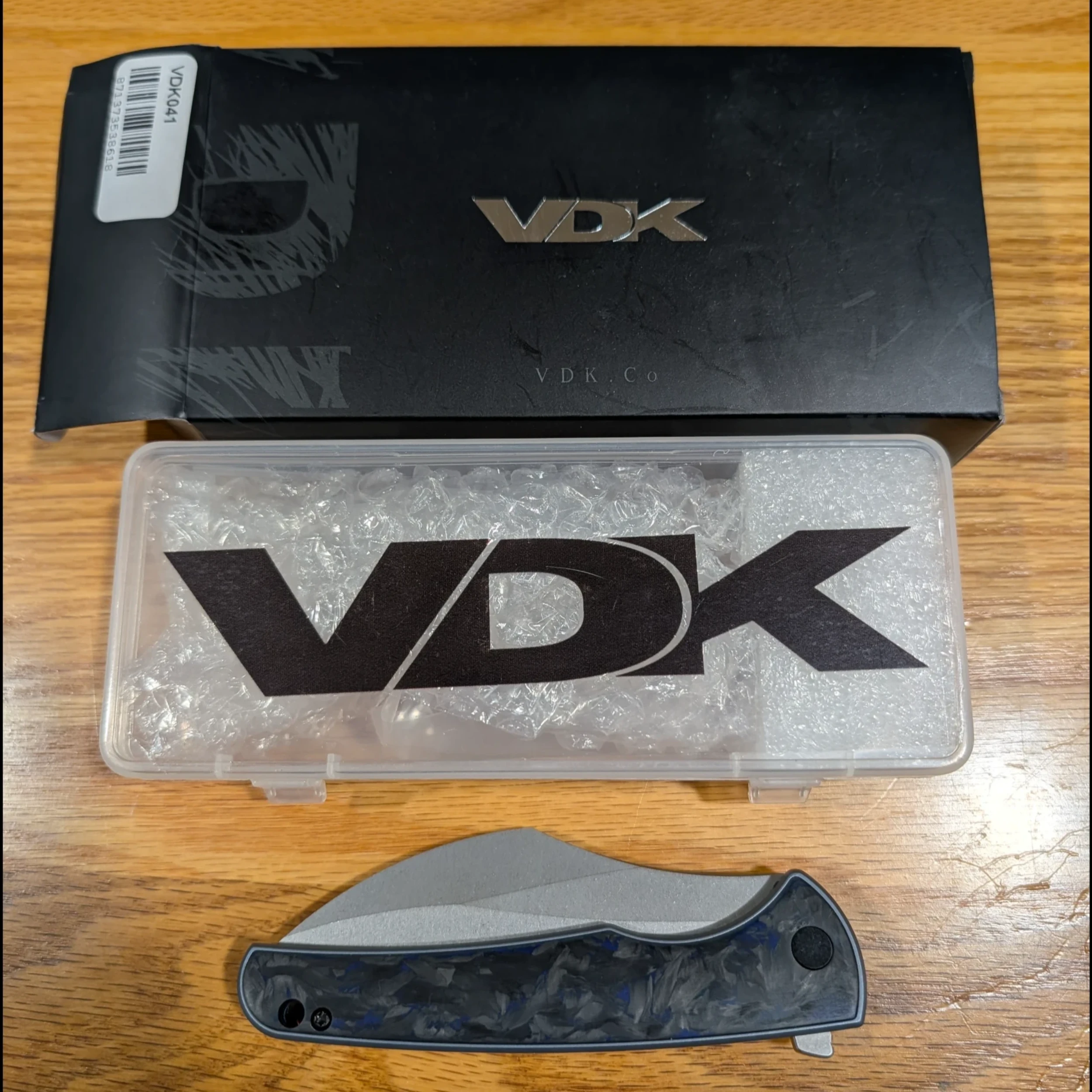 Bladebinge - VDK Knives Vice Frame Lock Knife Carbon Fiber/Blue Ti (4 ...