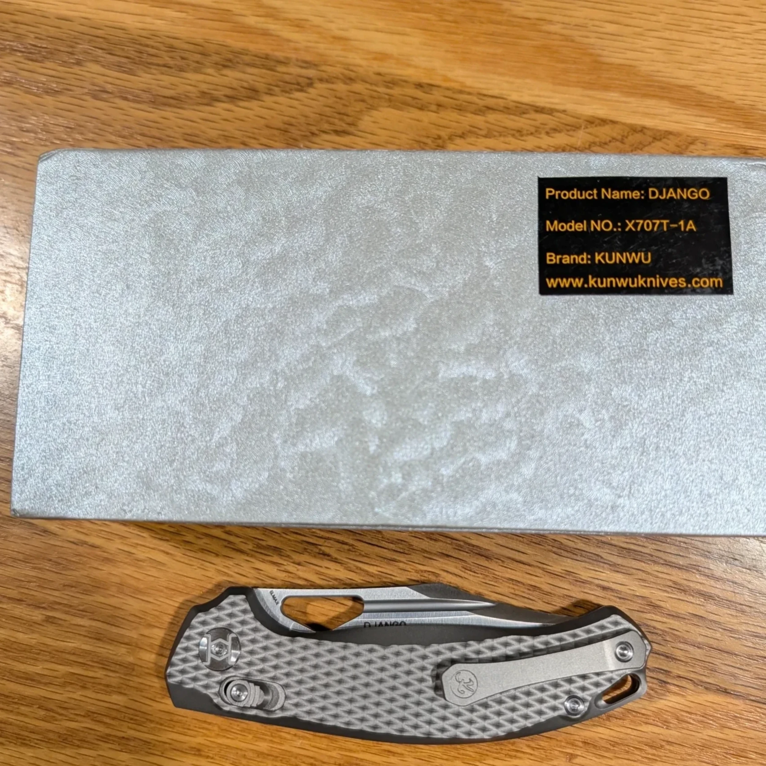 Bladebinge - Kunwu Knives DJANGO Knife Diamond Texture Titanium XT Lock ...