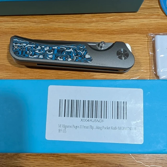 Bladebinge - Miguron Pagos II Folding Knife Titanium/Blue Carbon Fiber ...