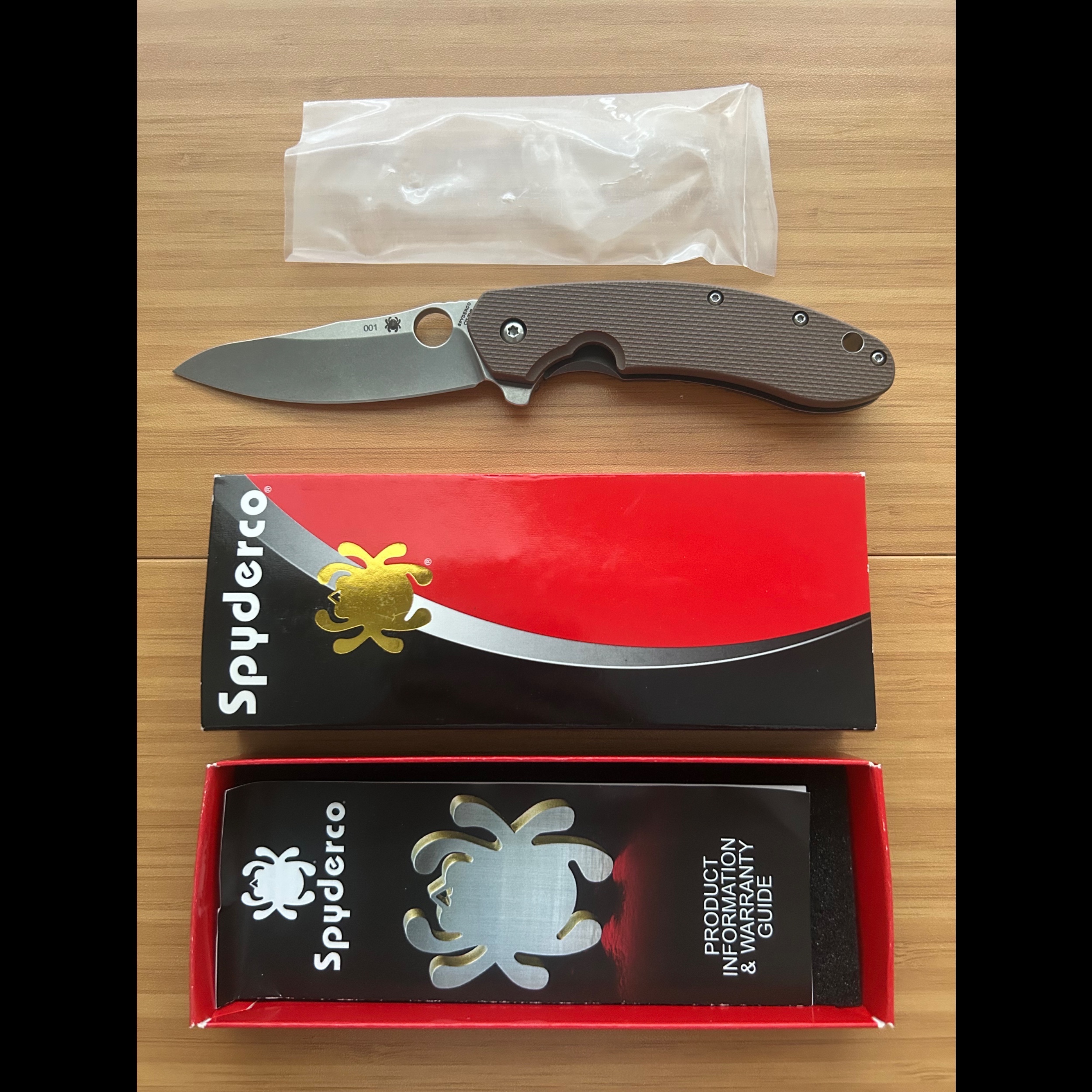 Bladebinge - Spyderco #001 Brad Southard C156GPBN - Brown G10 / Ti ...