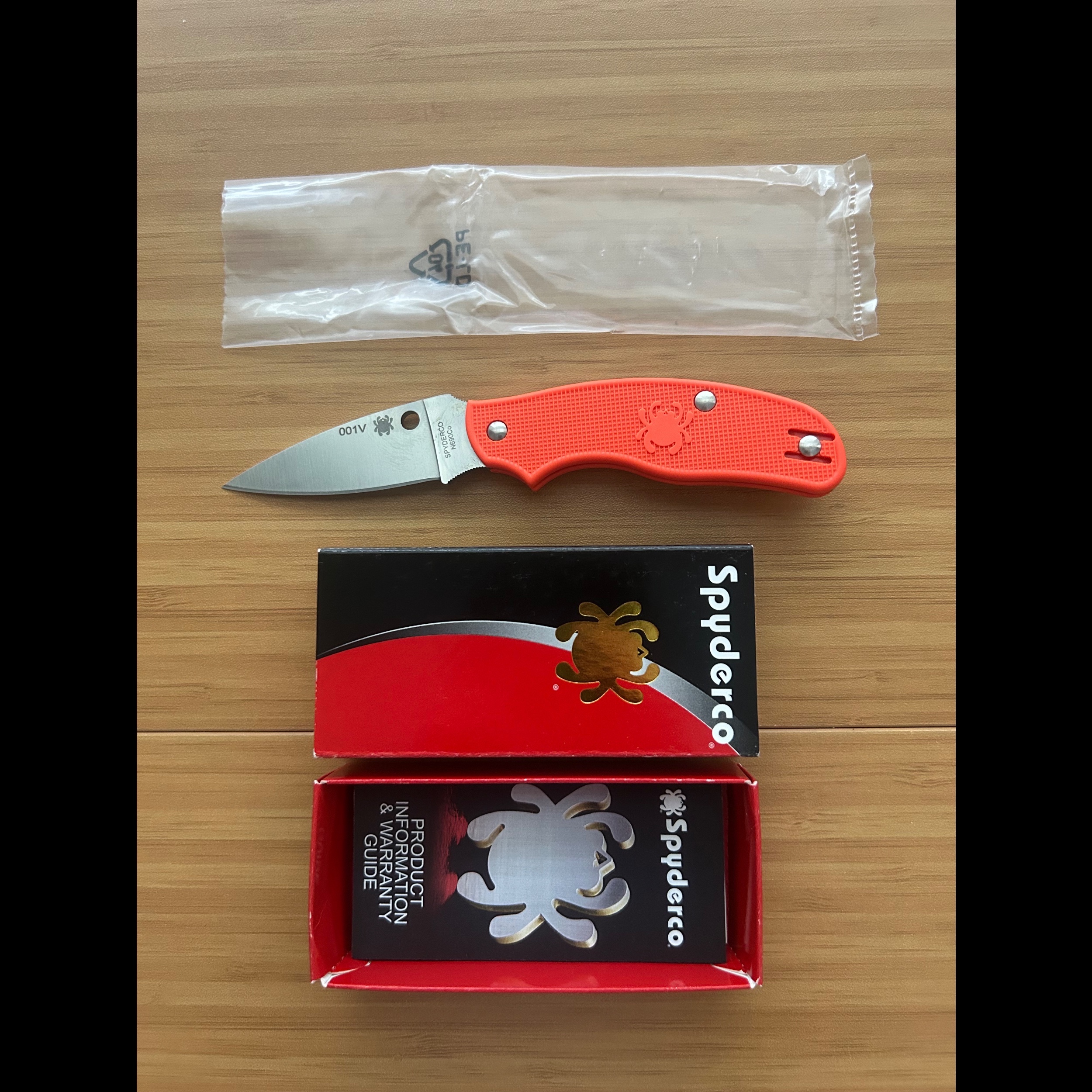 Bladebinge - Spyderco #001V Spy-DK C179POR - Orange FRN - Satin N690Co ...