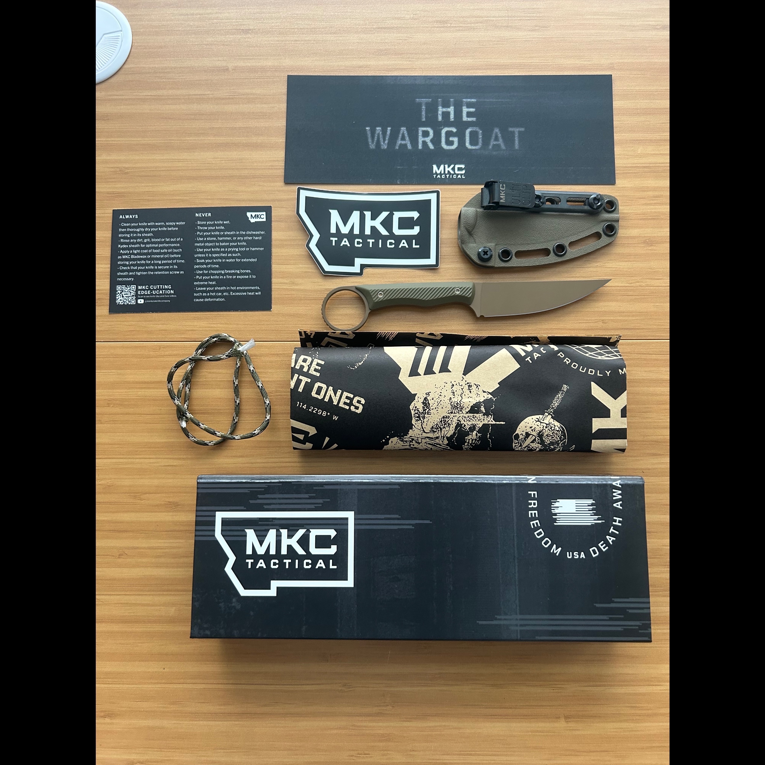 Bladebinge - Montana Knife Co. MKC Wargoat COY/OD - OD Green G10 ...