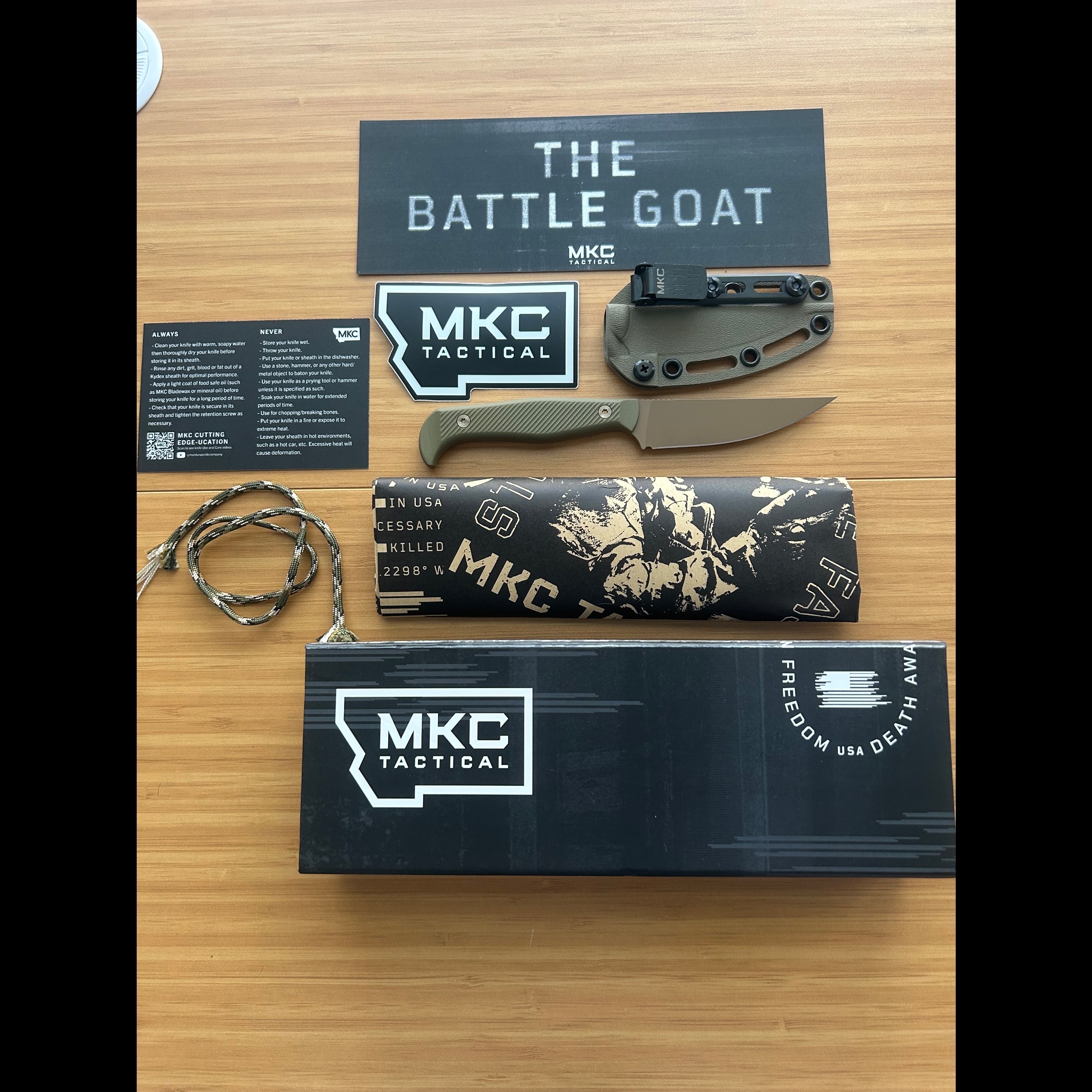 Bladebinge - Montana Knife Co. MKC Battle Goat COY/OD - OD Green G10 ...