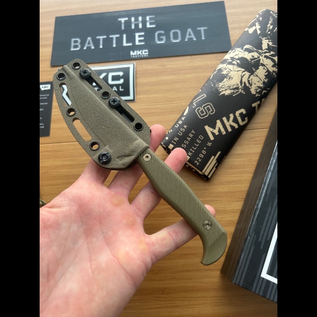 Bladebinge - Montana Knife Co. MKC Battle Goat COY/OD - OD Green G10 ...