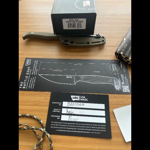 Bladebinge - Montana Knife Co. MKC Battle Goat COY/OD - OD Green G10 ...