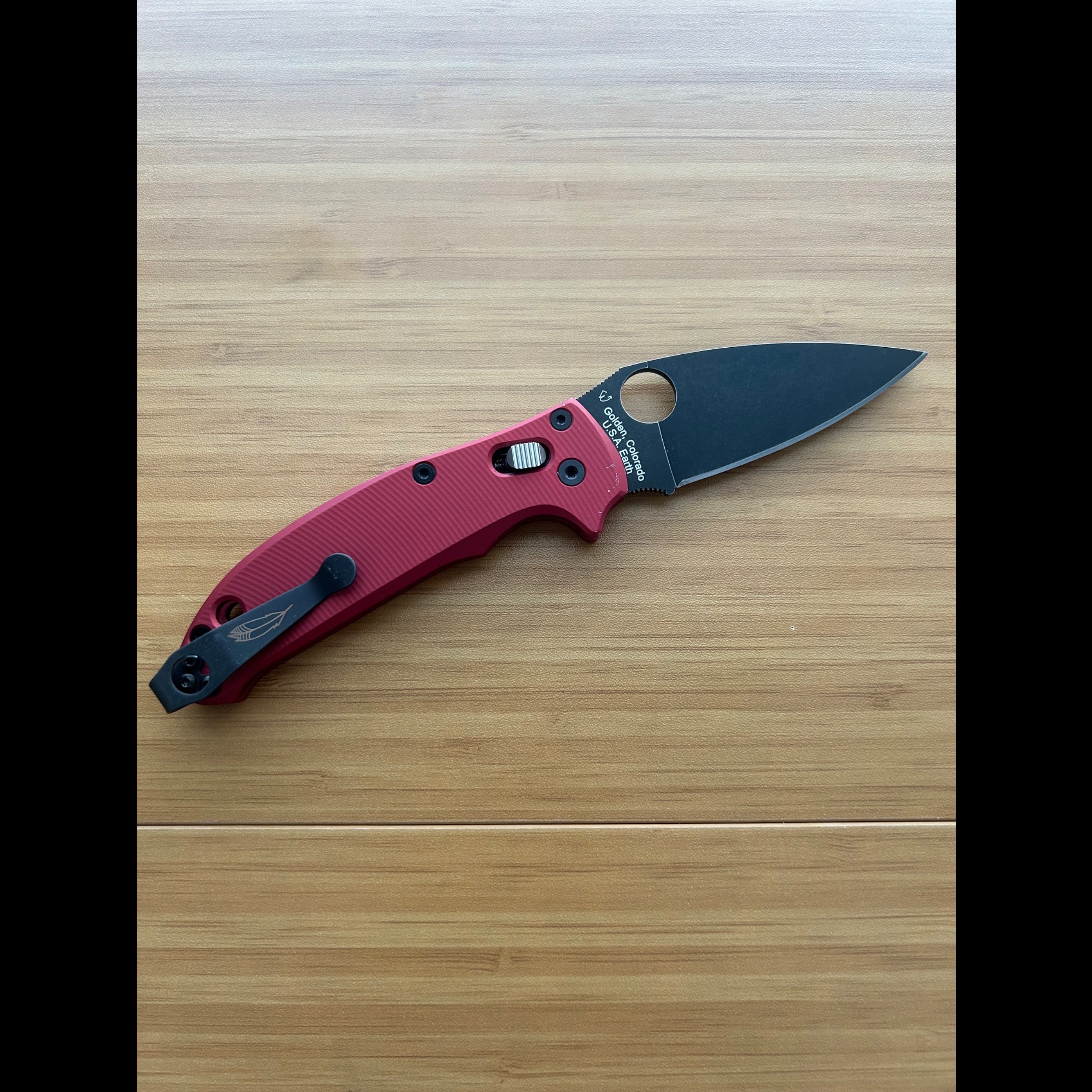 Bladebinge - Spyderco CUSTOMIZED Manix 2 - AWT Red Alum - Black ...