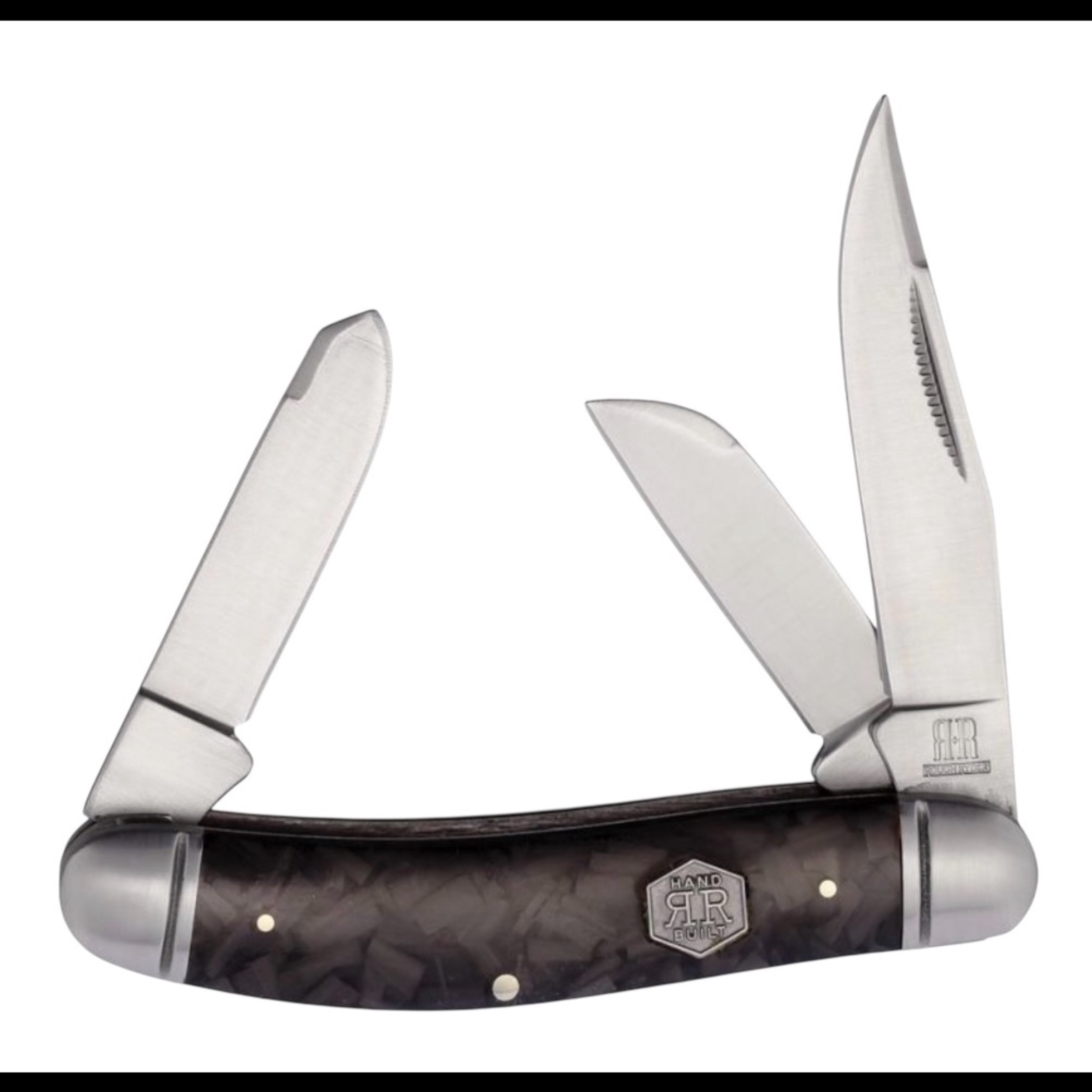 Bladebinge - Rough Ryder RR1996 Midnight Ice Sowbelly 3-Blade Folding Knife