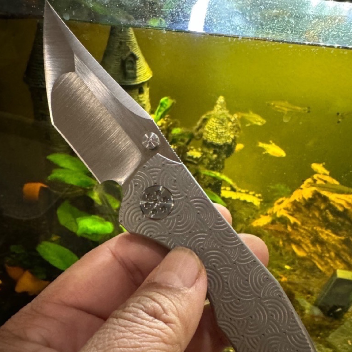 Bladebinge - Null Knives Grace Seigaiha Titanium Knife S90V Folder ...
