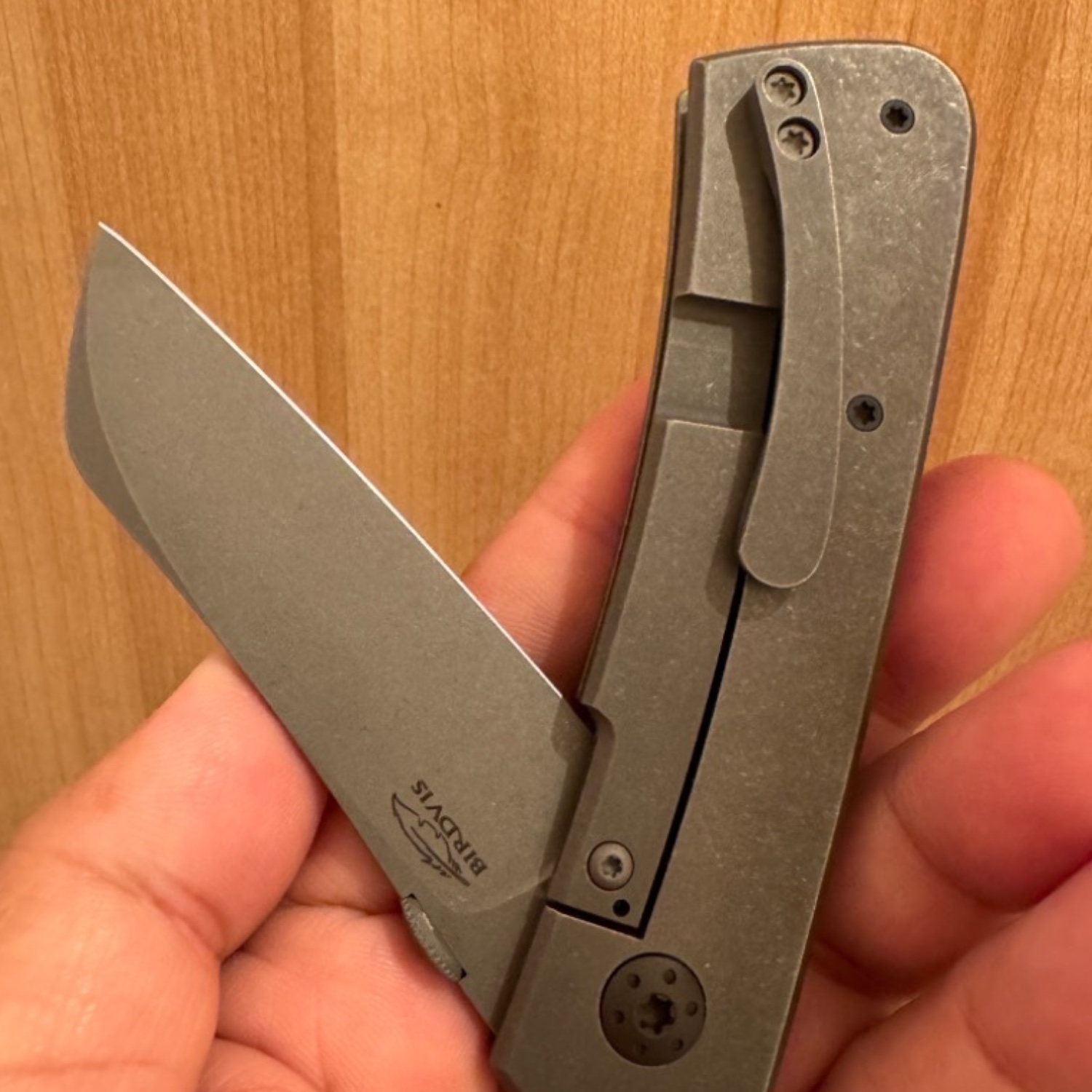 Bladebinge - Birdvis Knives Custom Hitchcock Titanium Frame lock Knife ...