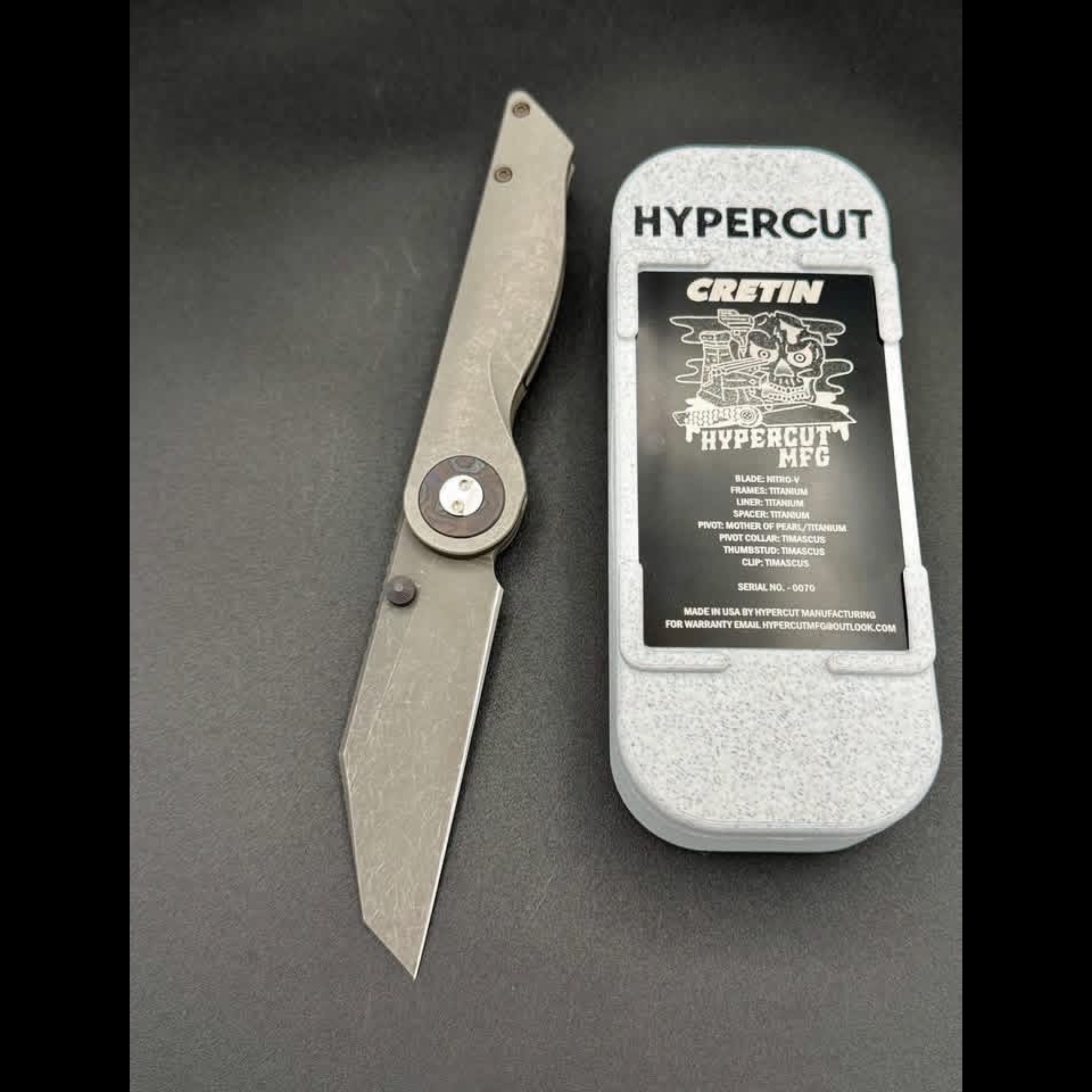 Bladebinge - 🔥🔥 Hypercut Cretin Black Timascus Kit Titanium Knife USA Folder Nitro V Blade🔥🔥🥷👍