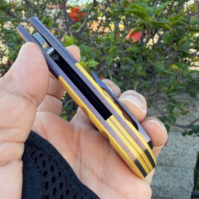 Bladebinge - 🔥🔥 David Mosier Horror Business Damascus Timascus Micarta ...