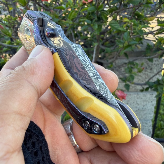 Bladebinge - 🔥🔥 David Mosier Horror Business Damascus Timascus Micarta ...