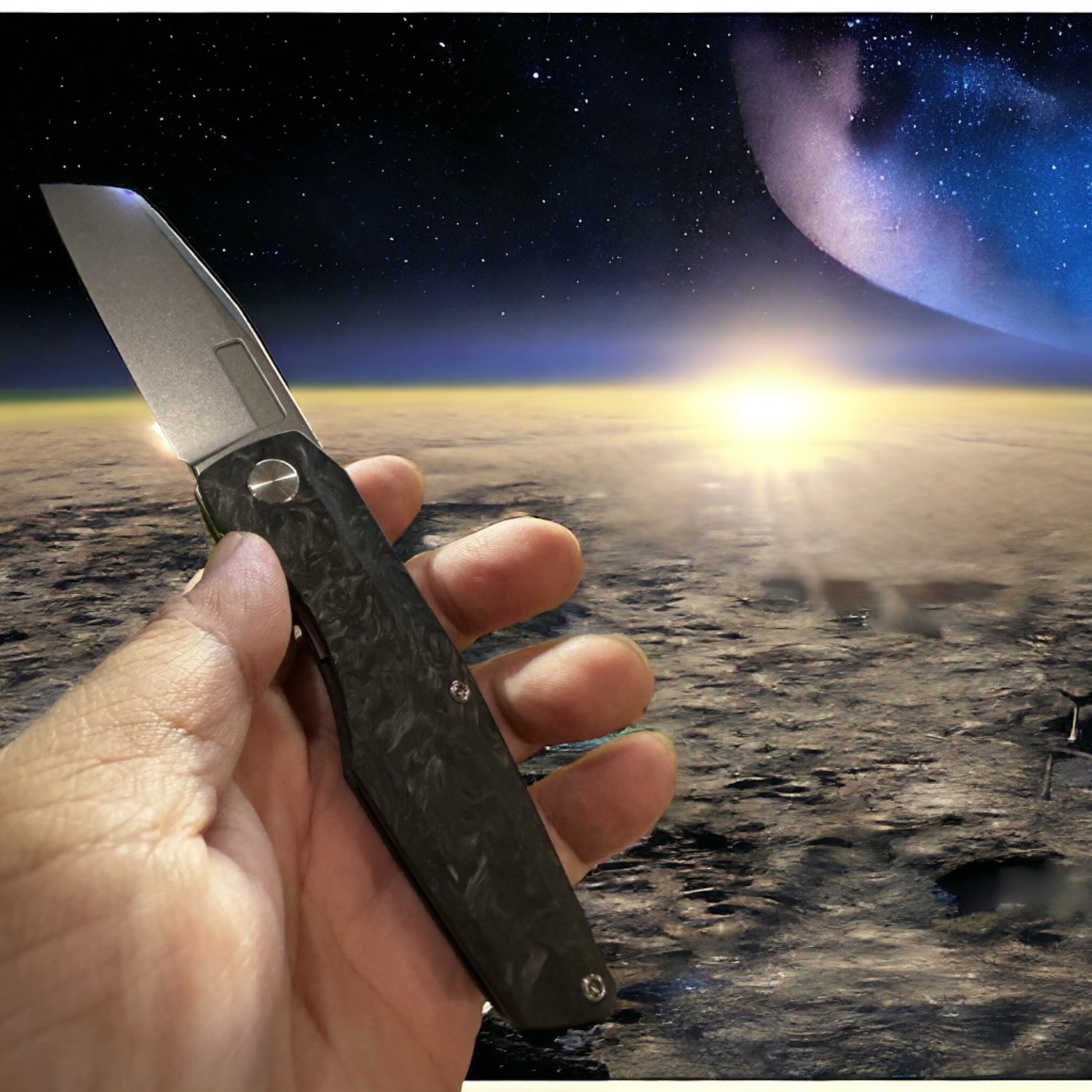 Bladebinge - Vero Engineering Axon Knife Marble Carbon Fiber ...