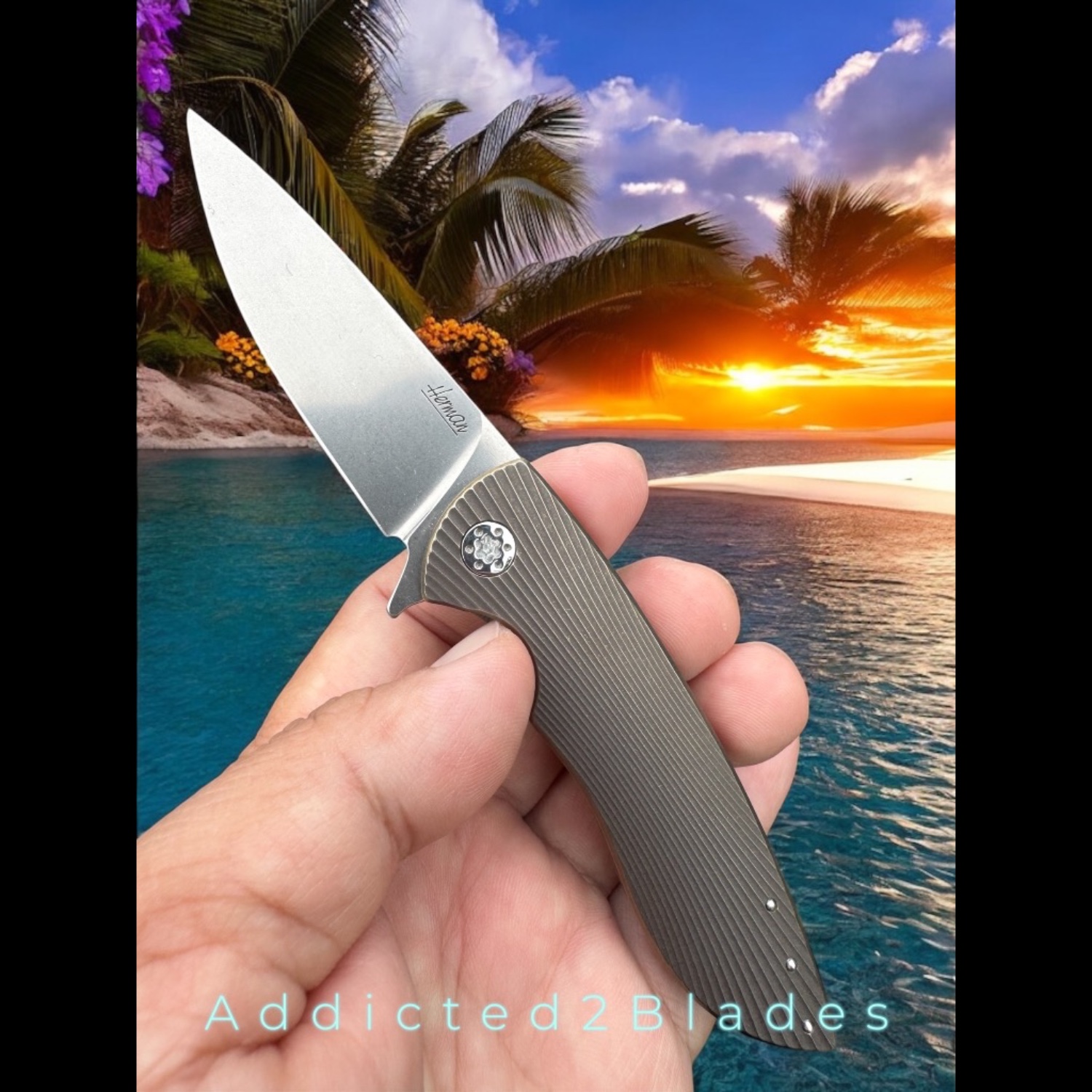 Bladebinge - 🔥🔥 Herman Knives Micro Sting Folding Knife Titanium M398 Blade Polish Folder🔥🔥🥷🫡🙌