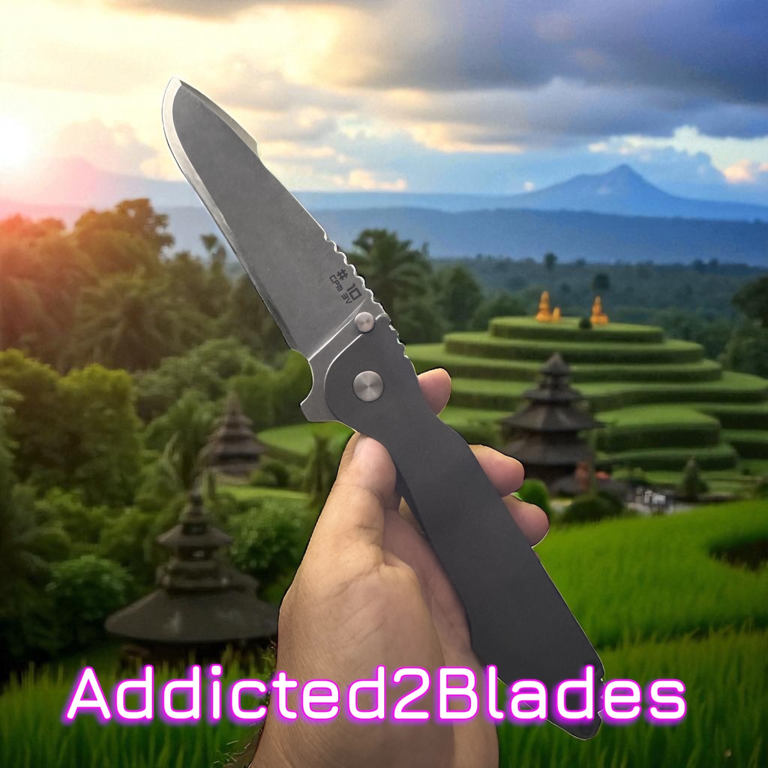 Bladebinge - 🔥🔥 Titan 1.0 -#10 By Woods Bladeworks Knife Flipper Monster Titanium Knife Rare 3V🔥🔥🥷🙌