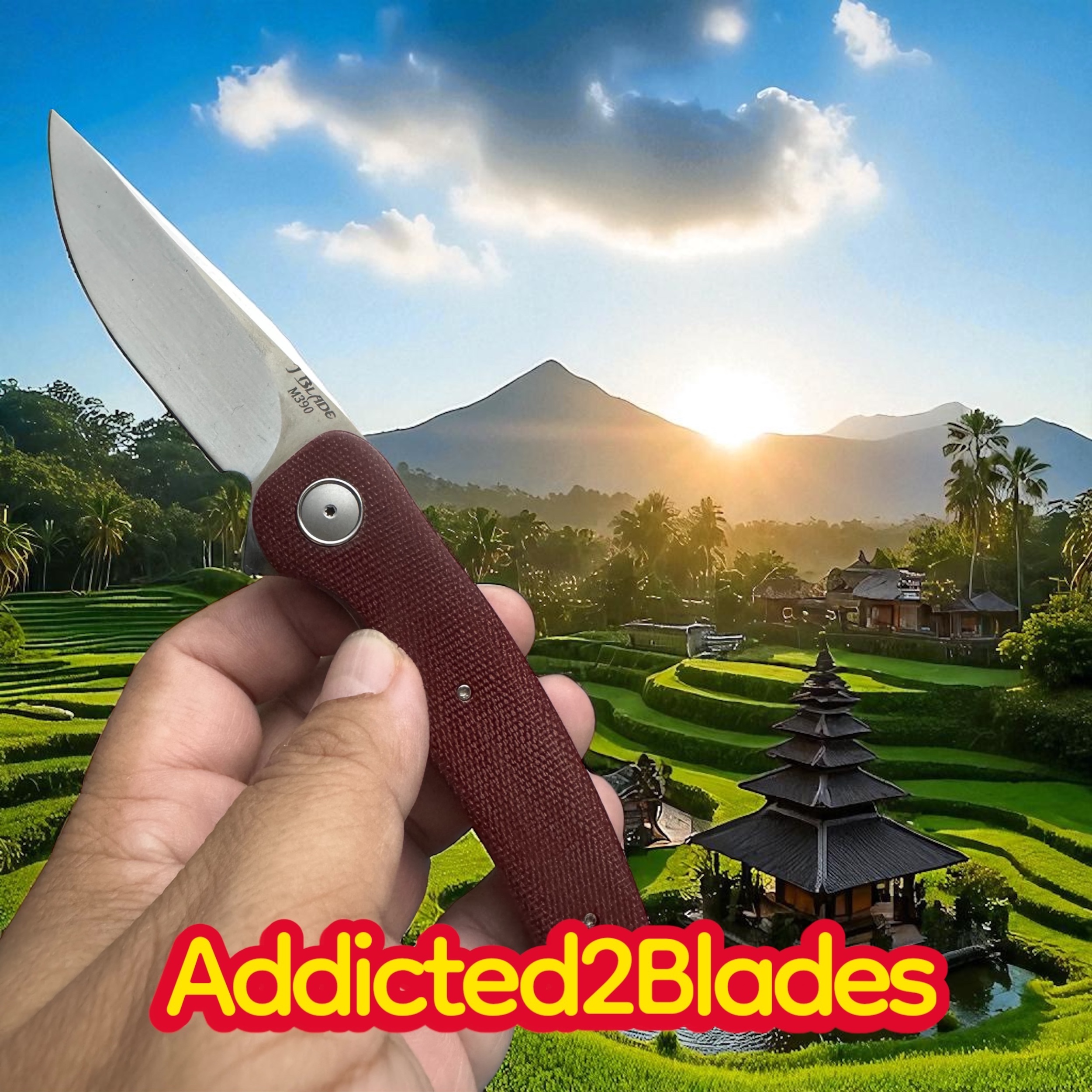 Bladebinge - 🔥🔥 JB1 Knife Custom Folder Red Canvas Micarta M390 ...
