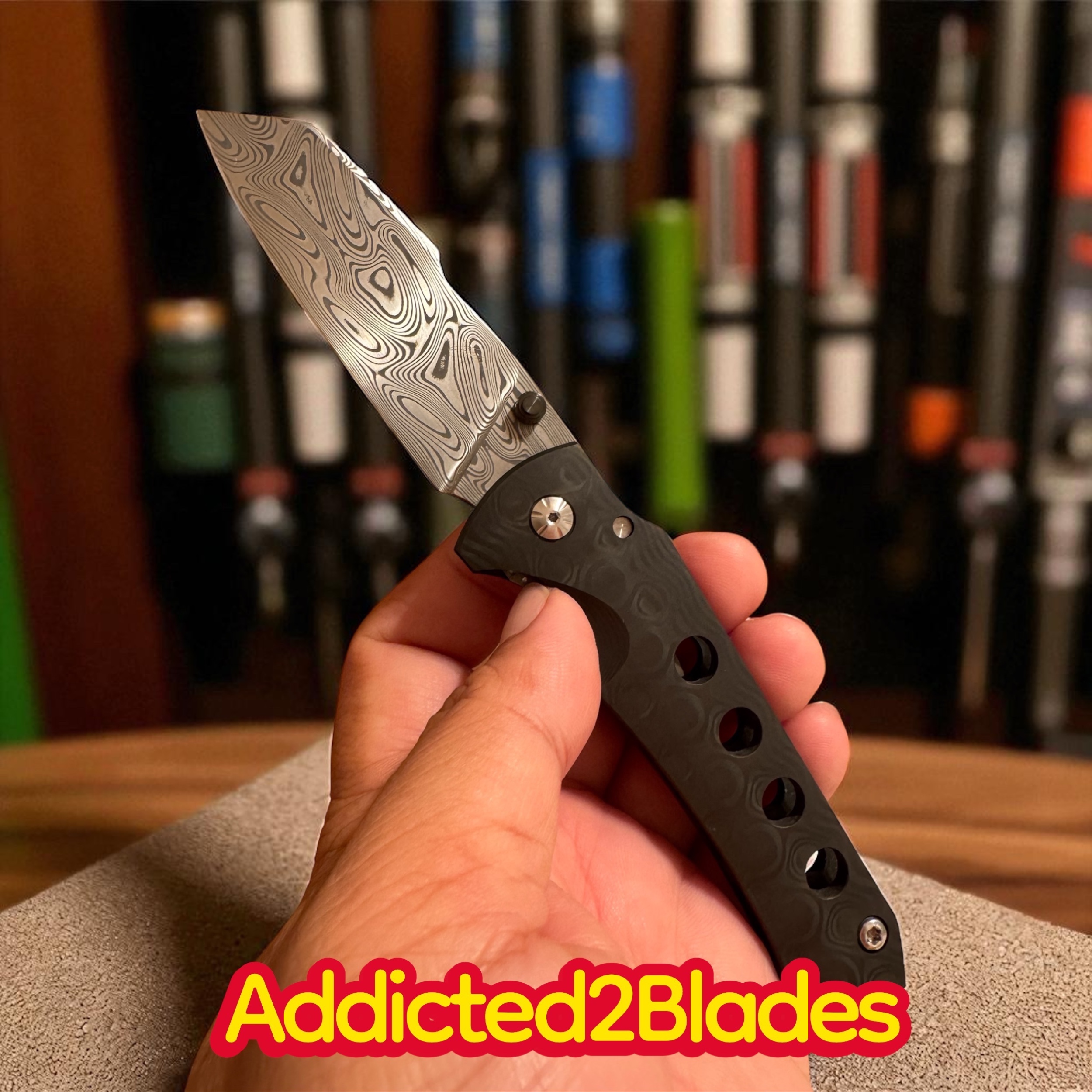 Bladebinge - 🔥🔥 Jason Guthrie Knives Custom Arctic Scout Thor Damasteel Knife Carbon Fiber🔥🔥🥷👍