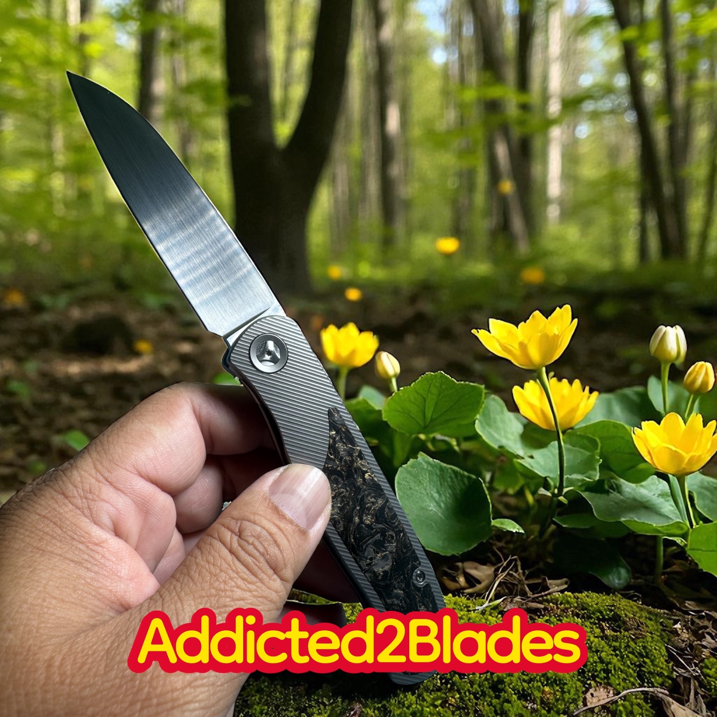 Bladebinge - 🔥🔥 Trevor Burger Custom Knives Atlas CFL Titanium Fat Carbon M390 Knife Folder🔥🔥🥷👹