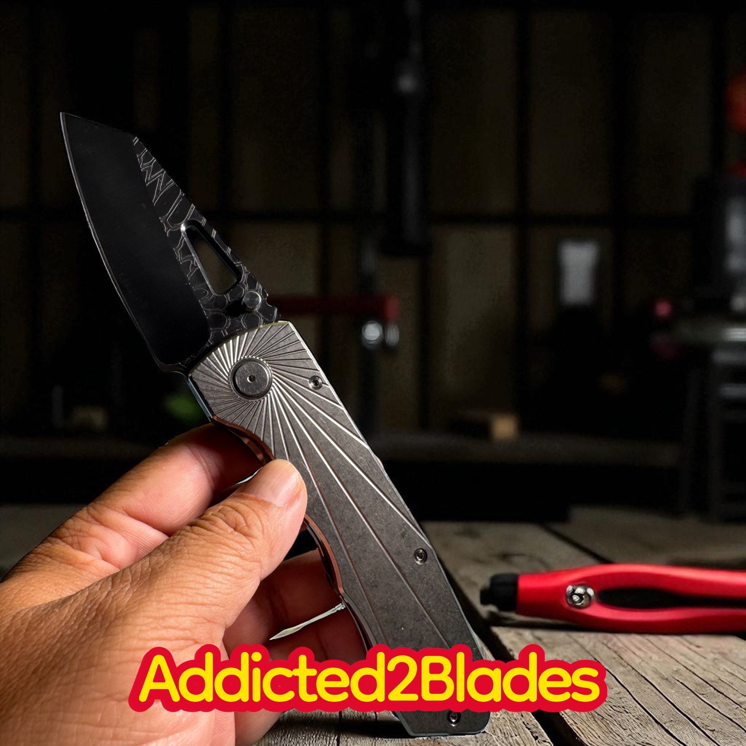 Bladebinge - 🔥🔥 Magnumworks Pantheon Knife AZ Custom Folder Milled Titanium Reverse Tux Wharnie🔥🔥🥷👹