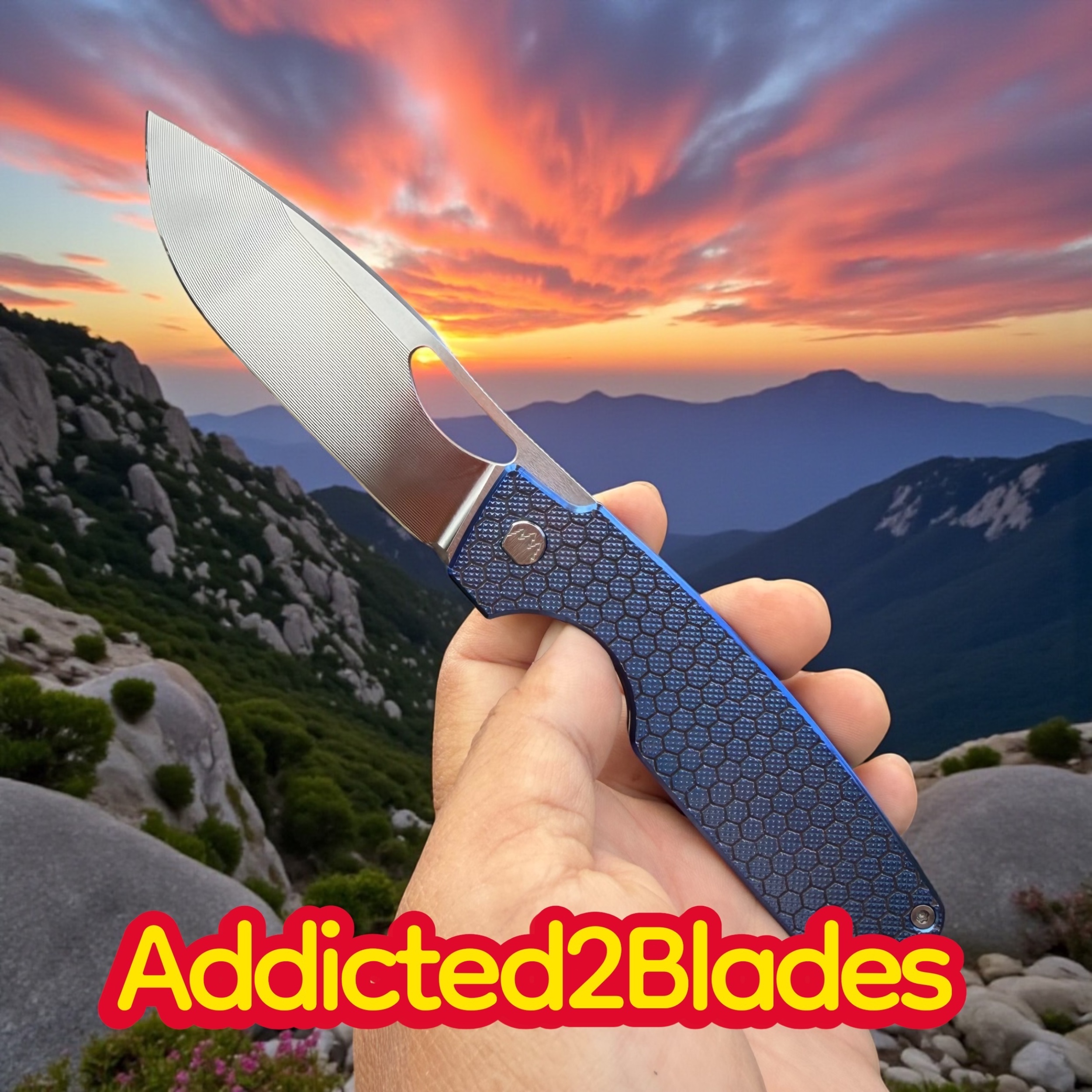 Bladebinge - 🔥🔥 Rob Johnson Cedar Knife Custom RWL34 Blue Honeycomb ...