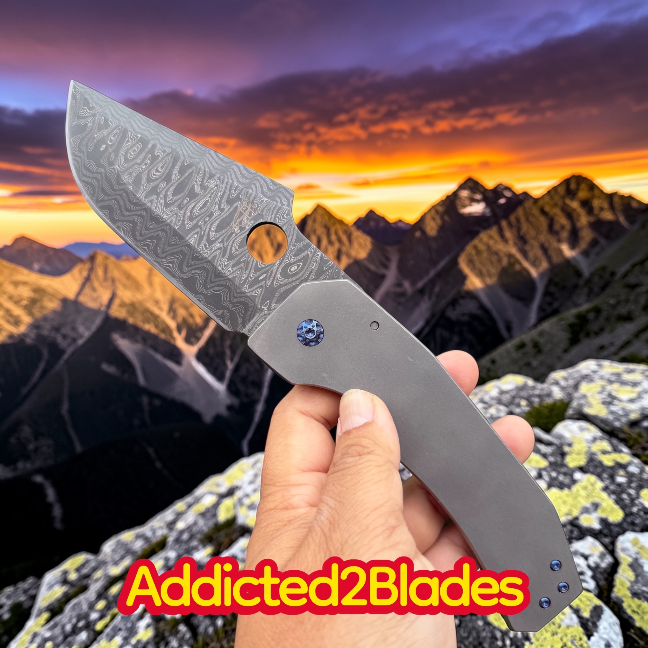 Bladebinge - 🎭🎭 Zermeno Tyr Custom Knife XL Damascus Blade Beast Folder ...