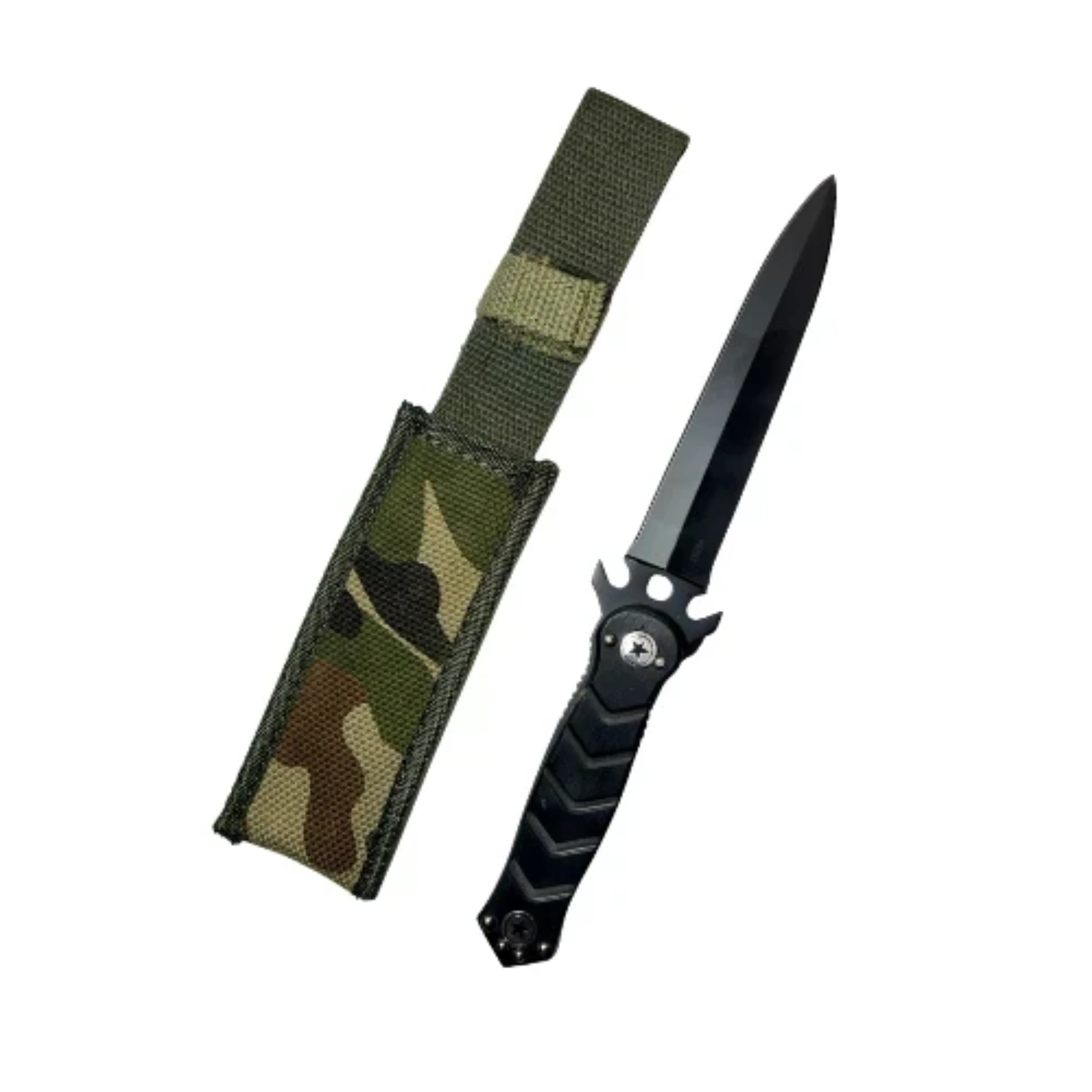 Bladebinge - Full Tang Black Tanto Tactical Fixed Blade Knife with ...