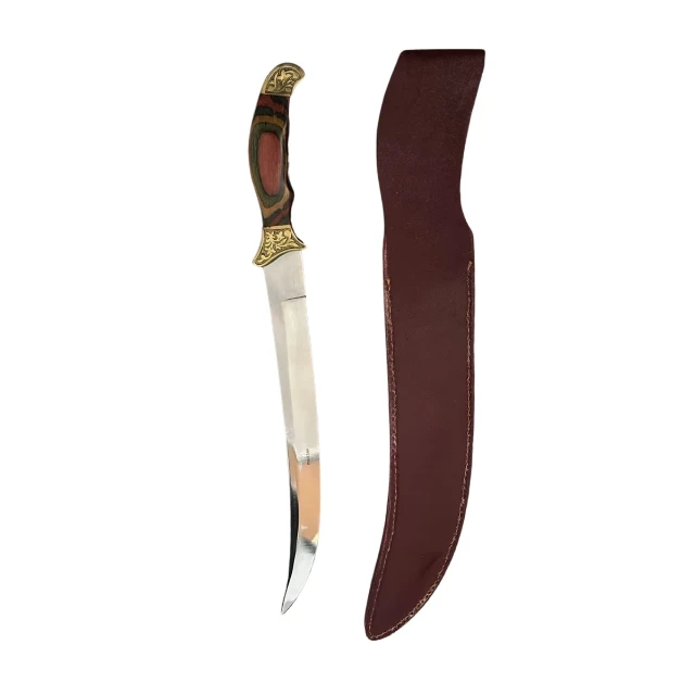 Bladebinge - Vintage Curved Fixed Blade Knife with Leather Sheath – 17 ...