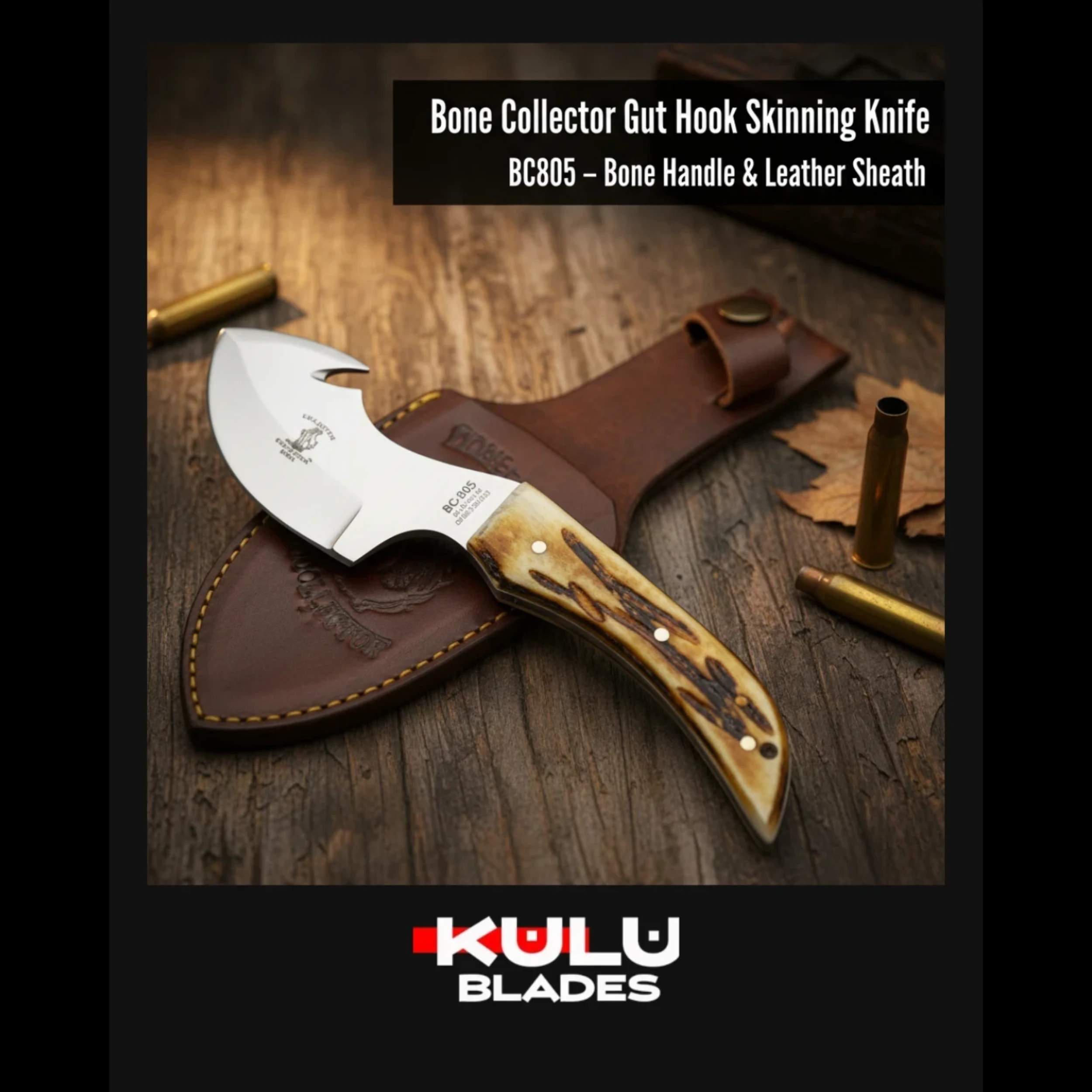 Bladebinge - Bone Collector Gut Hook Skinning Knife BC805 – Bone Handle ...
