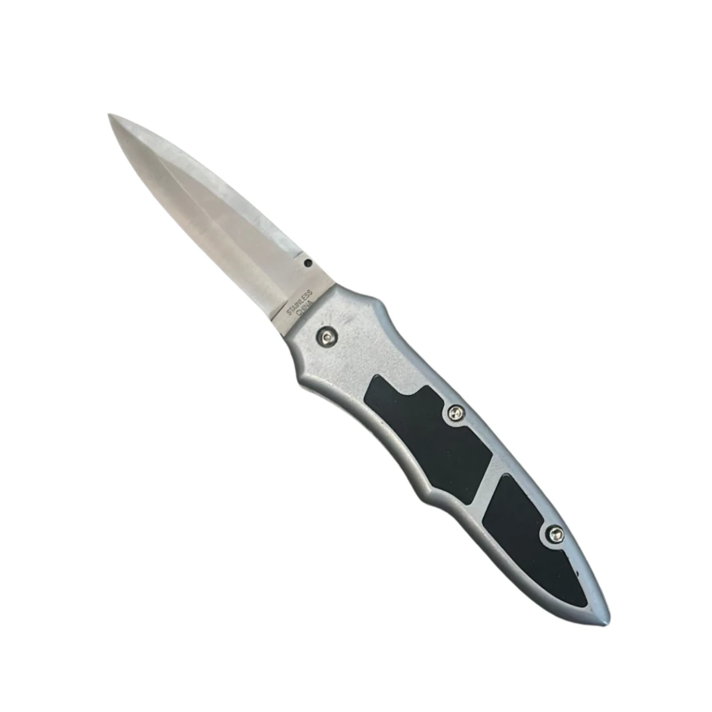 Bladebinge - Super Knife- Silver Tactical Folder-Sleek Stainless Steel Grip