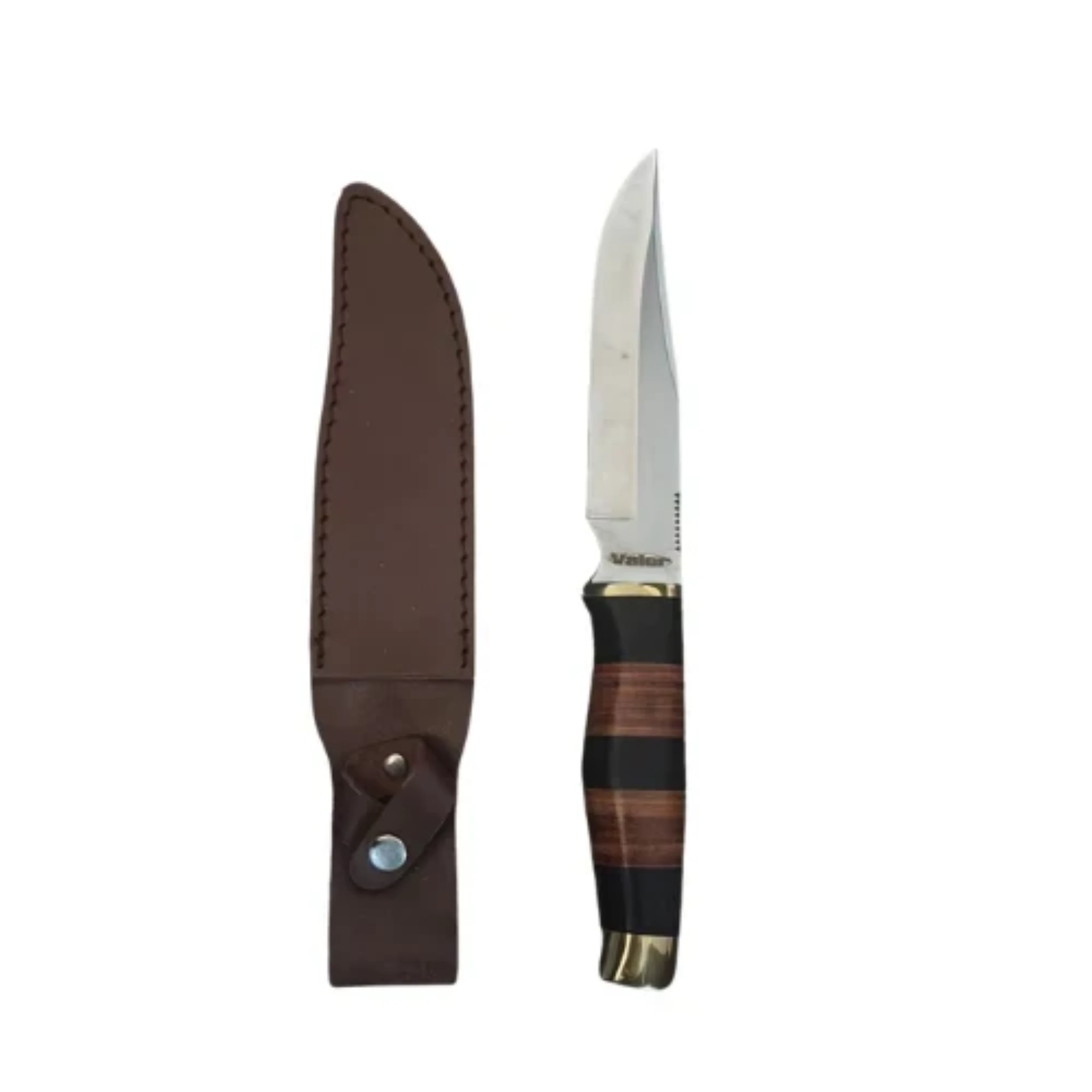 Bladebinge - Valor Hunting Knife-Classic Wood Grip, Full Tang, Clip ...