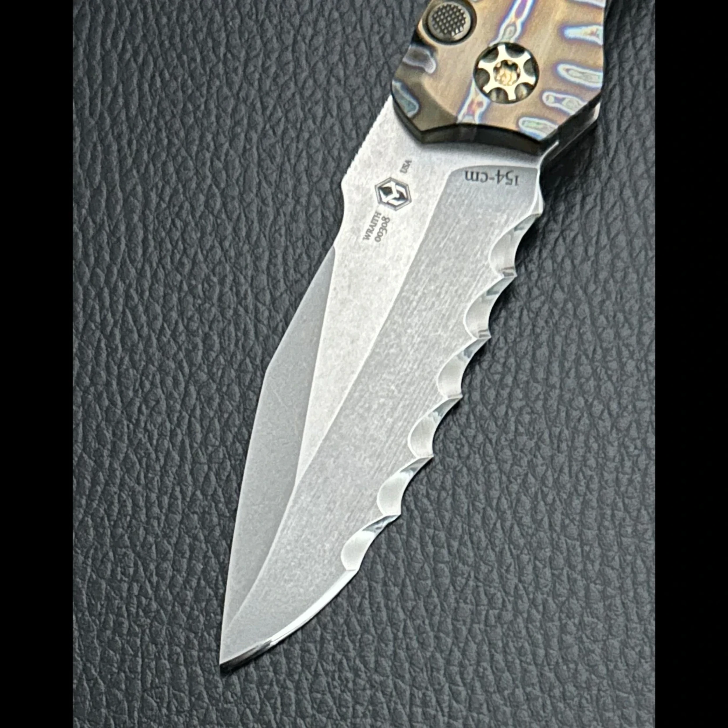 Bladebinge - Heretic Flamed Ti Wraith Custom with Tom Veff Serrations S ...