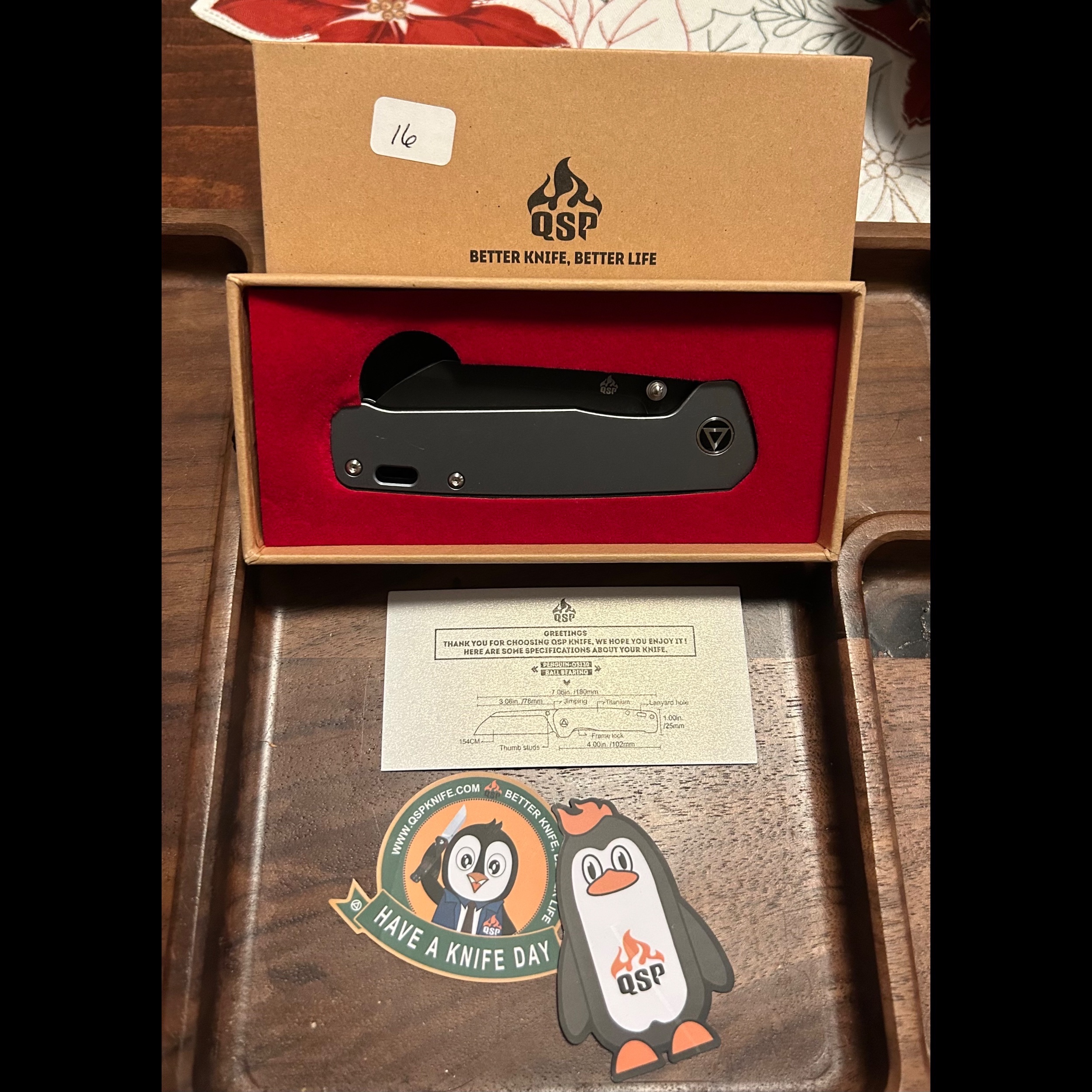 Bladebinge - QSP Penguin Blue Titanium Frame Lock