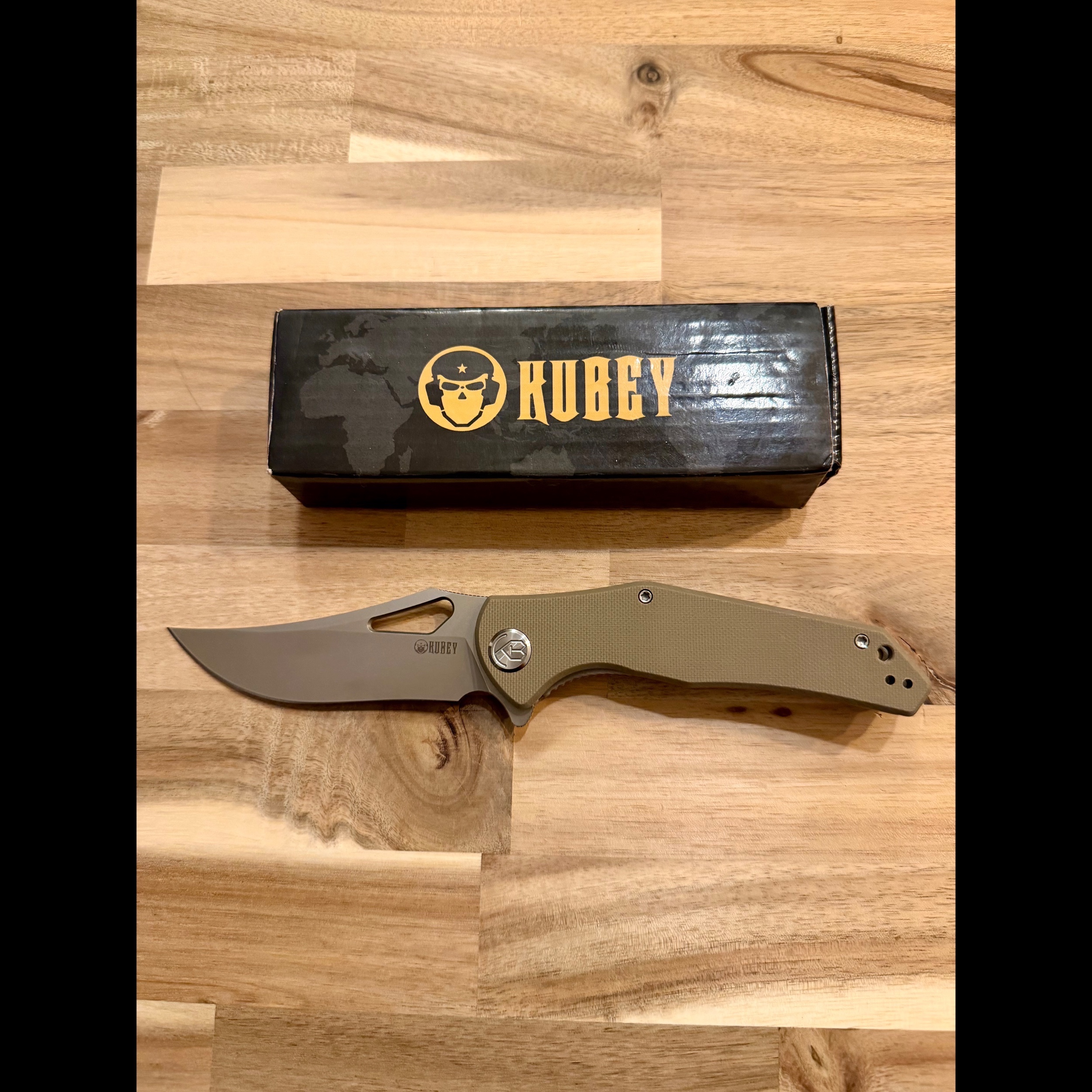 Bladebinge - PRICE REDUCED!!! Kubey Phemius D2 Steel with Tan G-10 ...