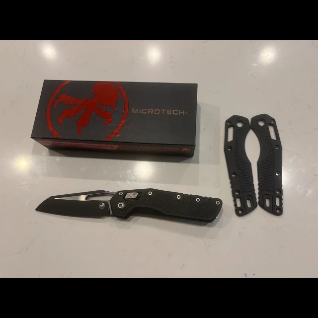 Bladebinge - Microtech MSI RAM-LOK Plain Edge, Black Original Goat ...