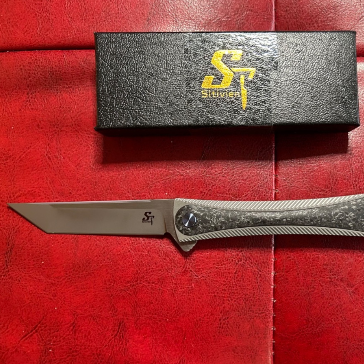 Bladebinge - Sitivien ST994 M390 Brushed Steel Blade Titanium Carbon ...