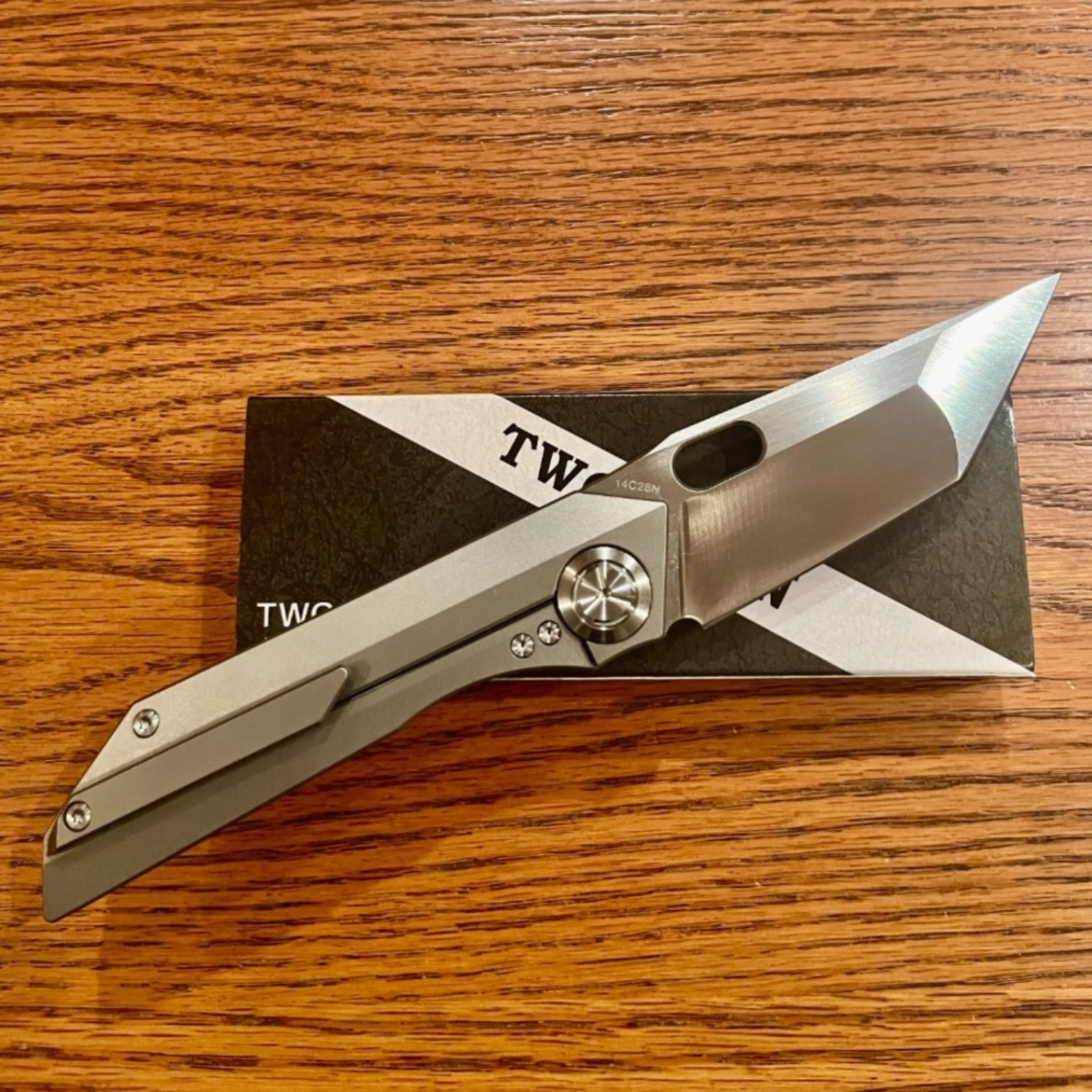 Bladebinge - TWOSUN TS300 FOLDING KNIFE GRAY TITANIUM HANDLE 14C28N ...