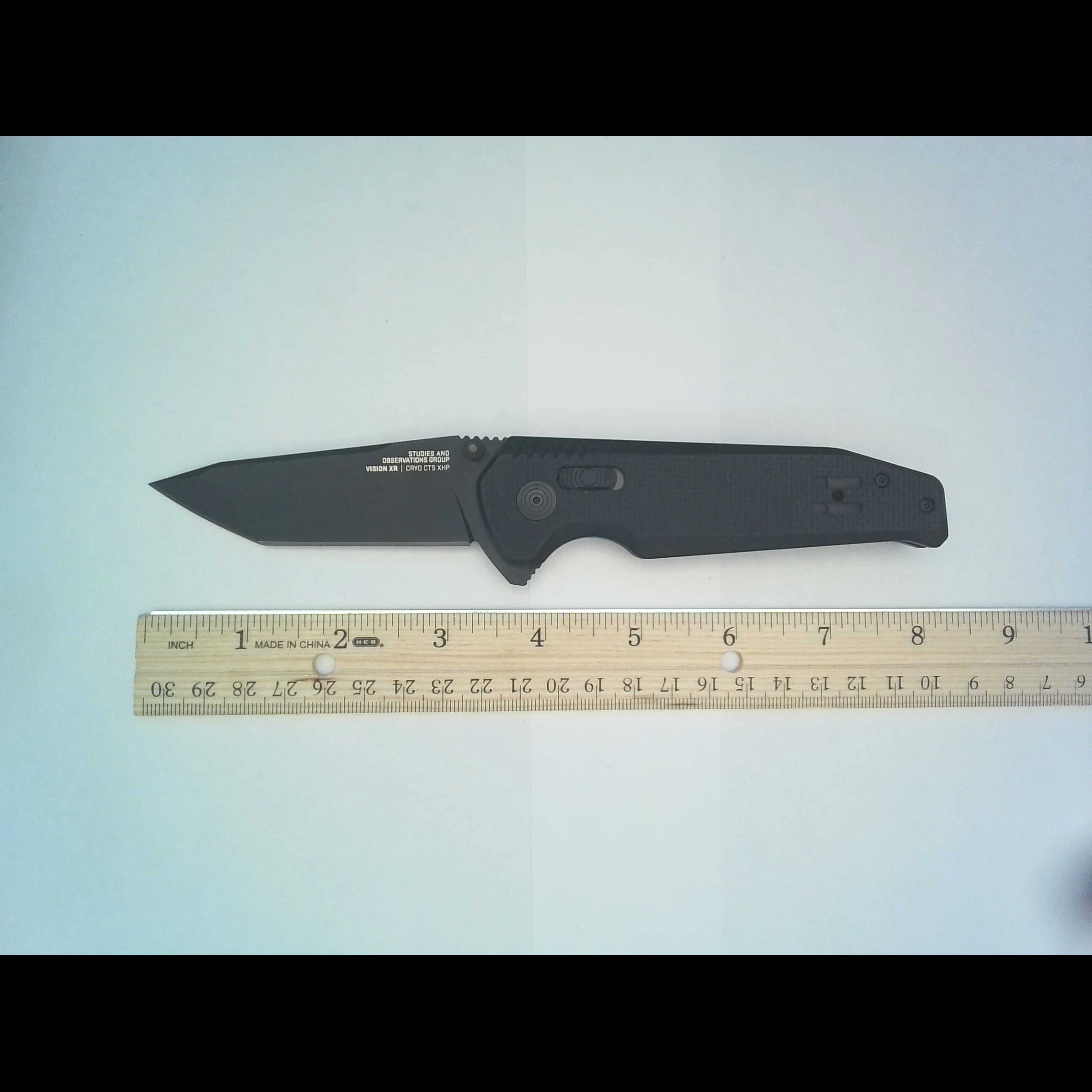 Bladebinge - SOG VISION XR CTS-XHP BLACK TANTO BLADE, BLACK G10 HANDLES ...