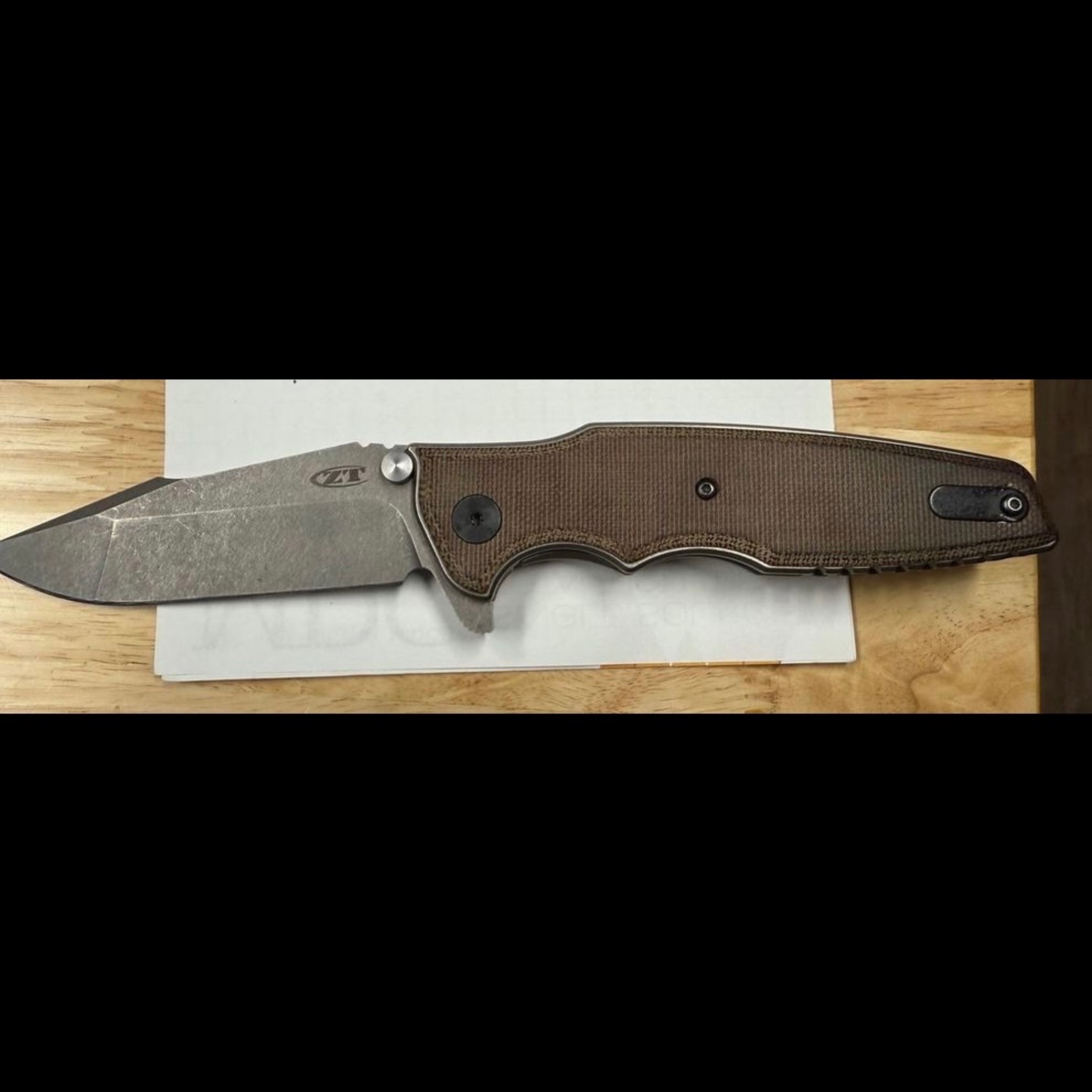 Bladebinge - ZT 0393 GLCF Hinderer KVT/Glow cmo/20Cv with micarta ...