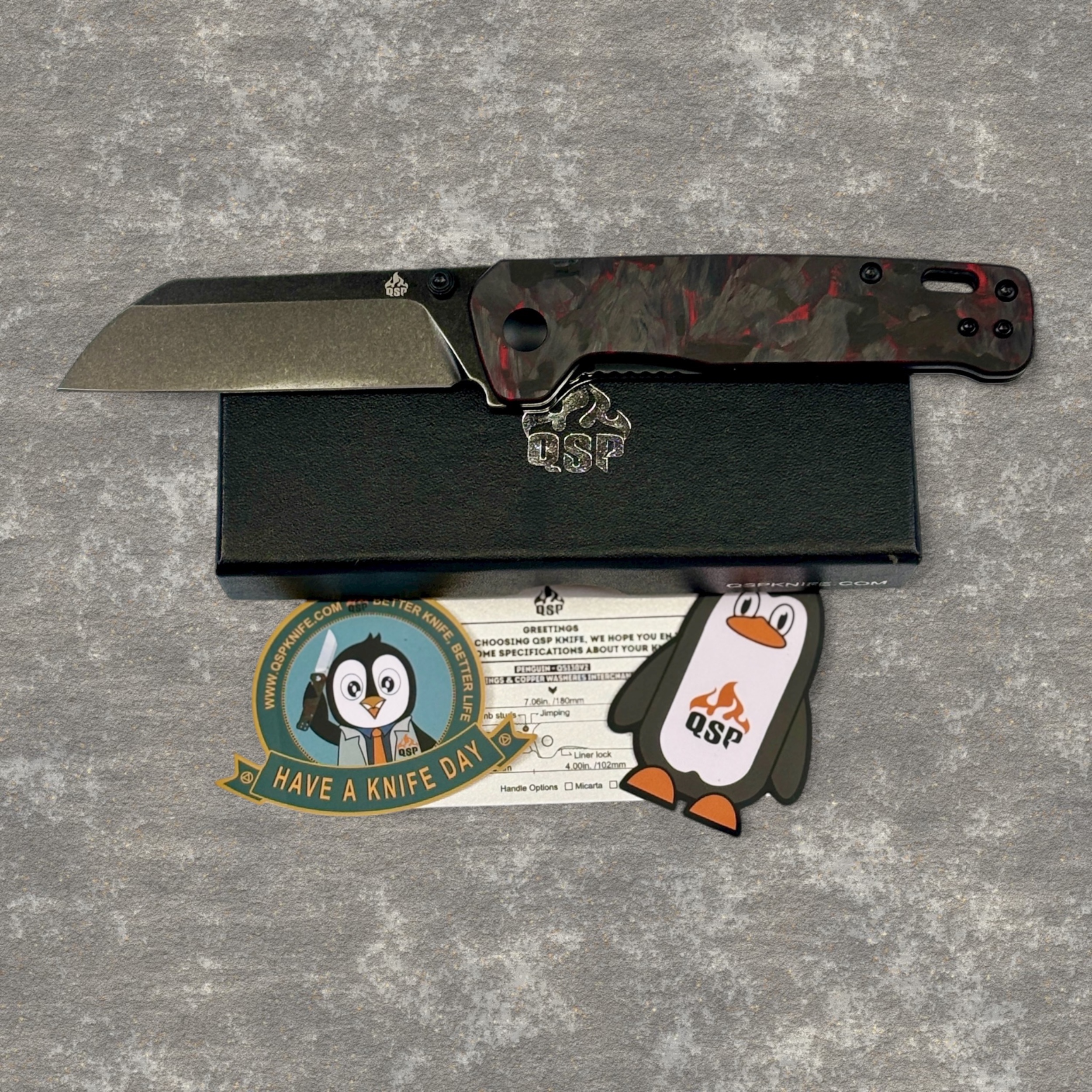 Bladebinge - QSP Penguin V2 QS130V2-F2 | 3.06" D2 Black Stonewashed ...