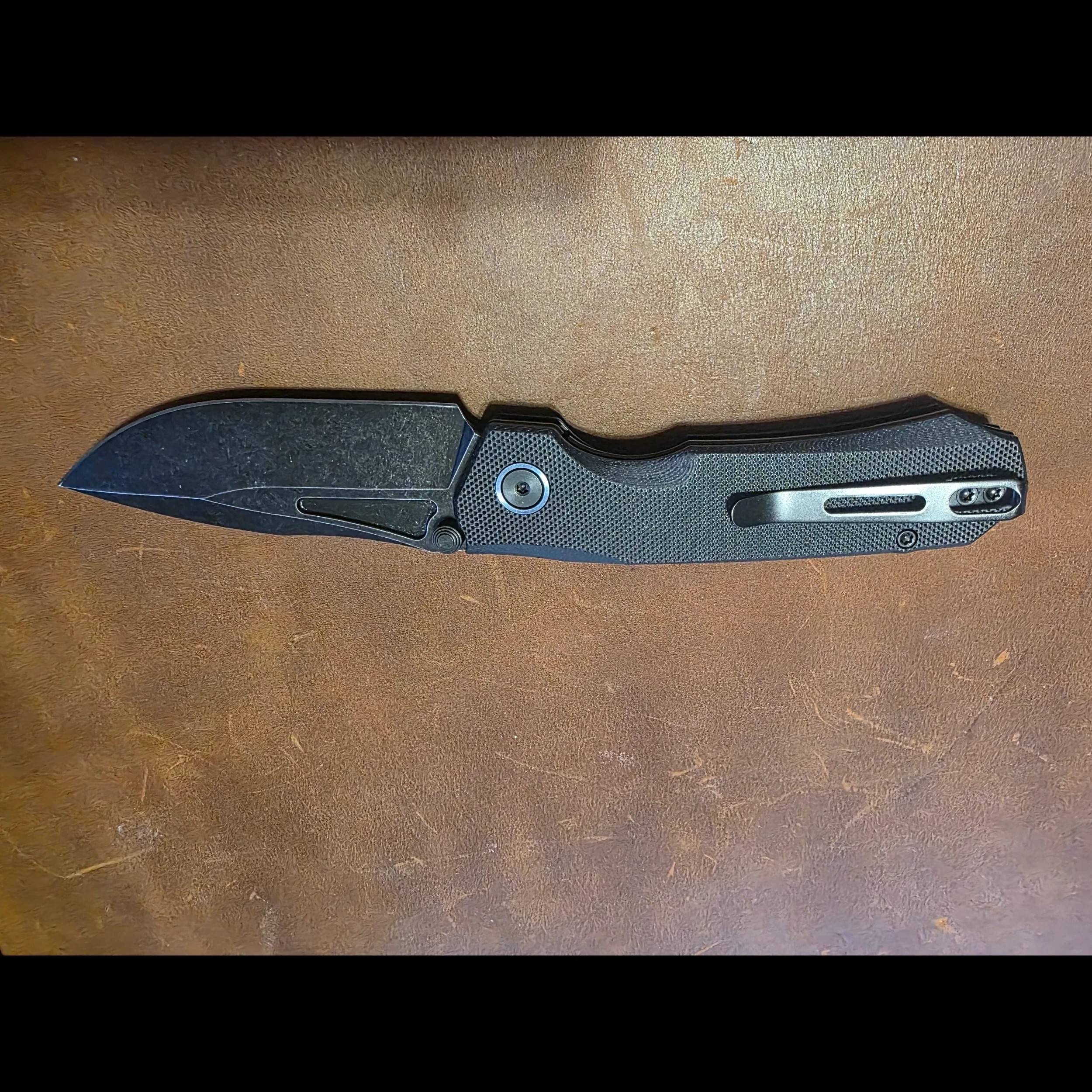 Bladebinge - Remette RT-Rhino Button/Liner Lock Knife, 3" D2 Stonewash ...