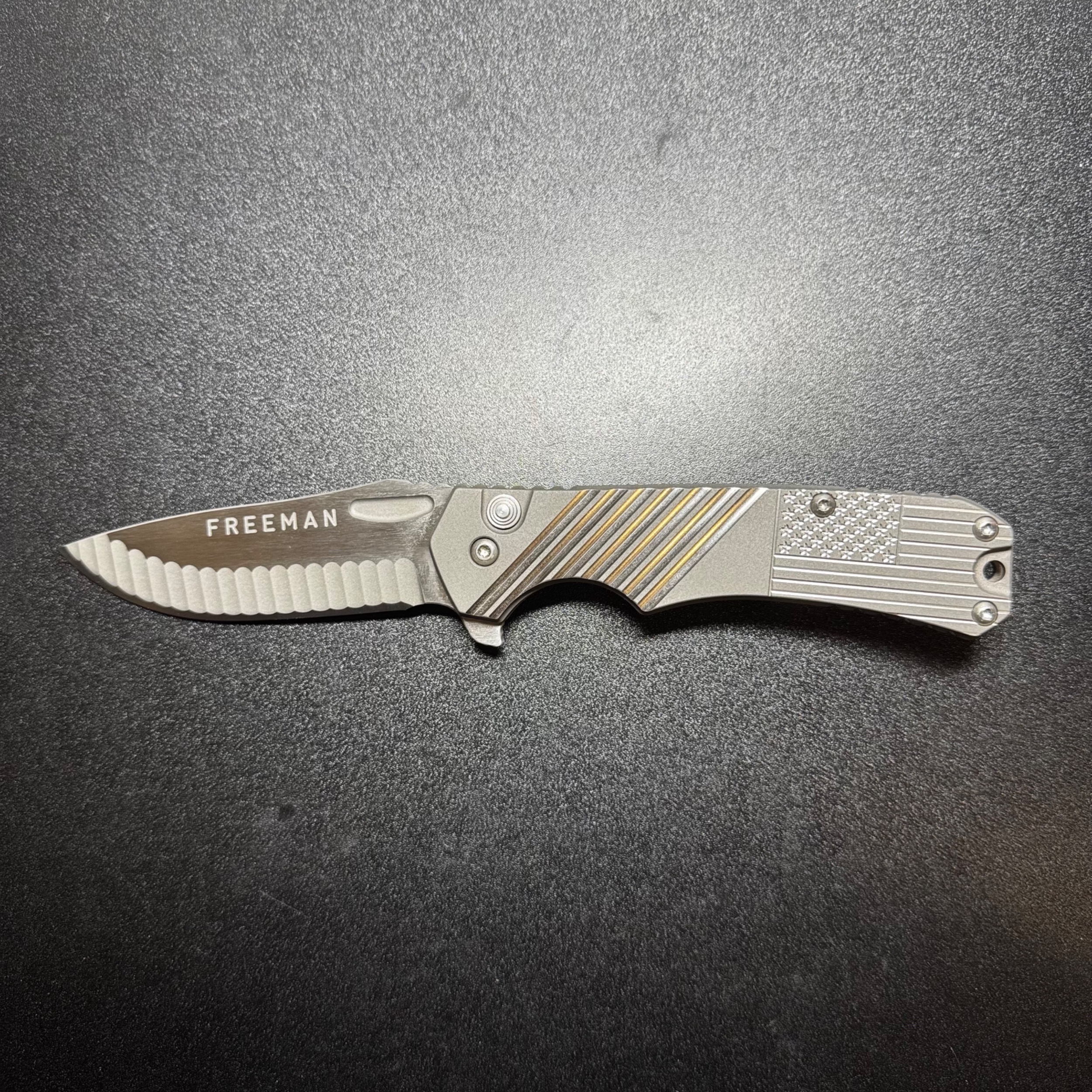 Bladebinge - Freeman Knives 451, Magnacut, American Flag Milled ...