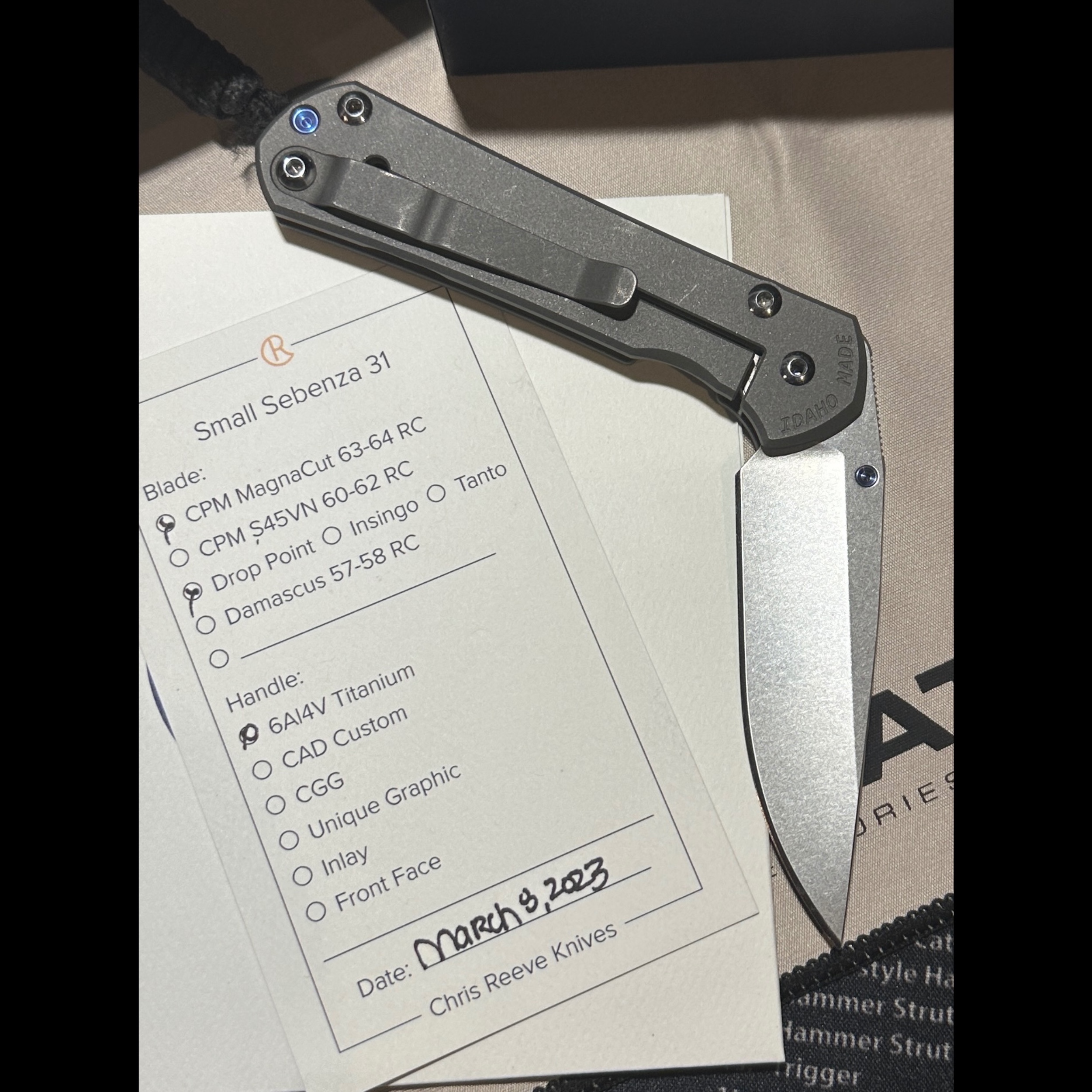 Bladebinge - Chris Reeve Small Sebenza Magnacut