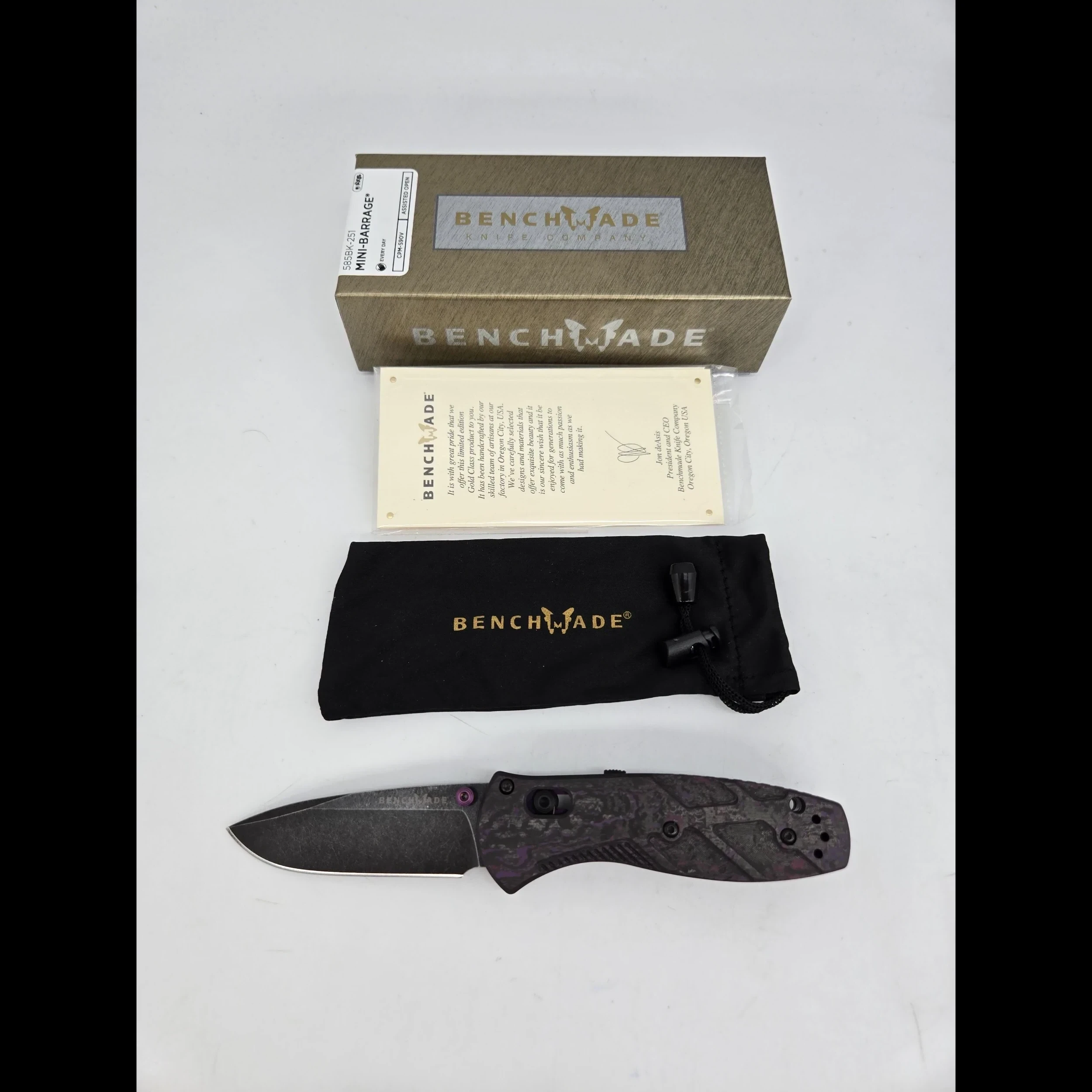 Bladebinge - Benchmade Gold Class Mini Barrage Purple Haze