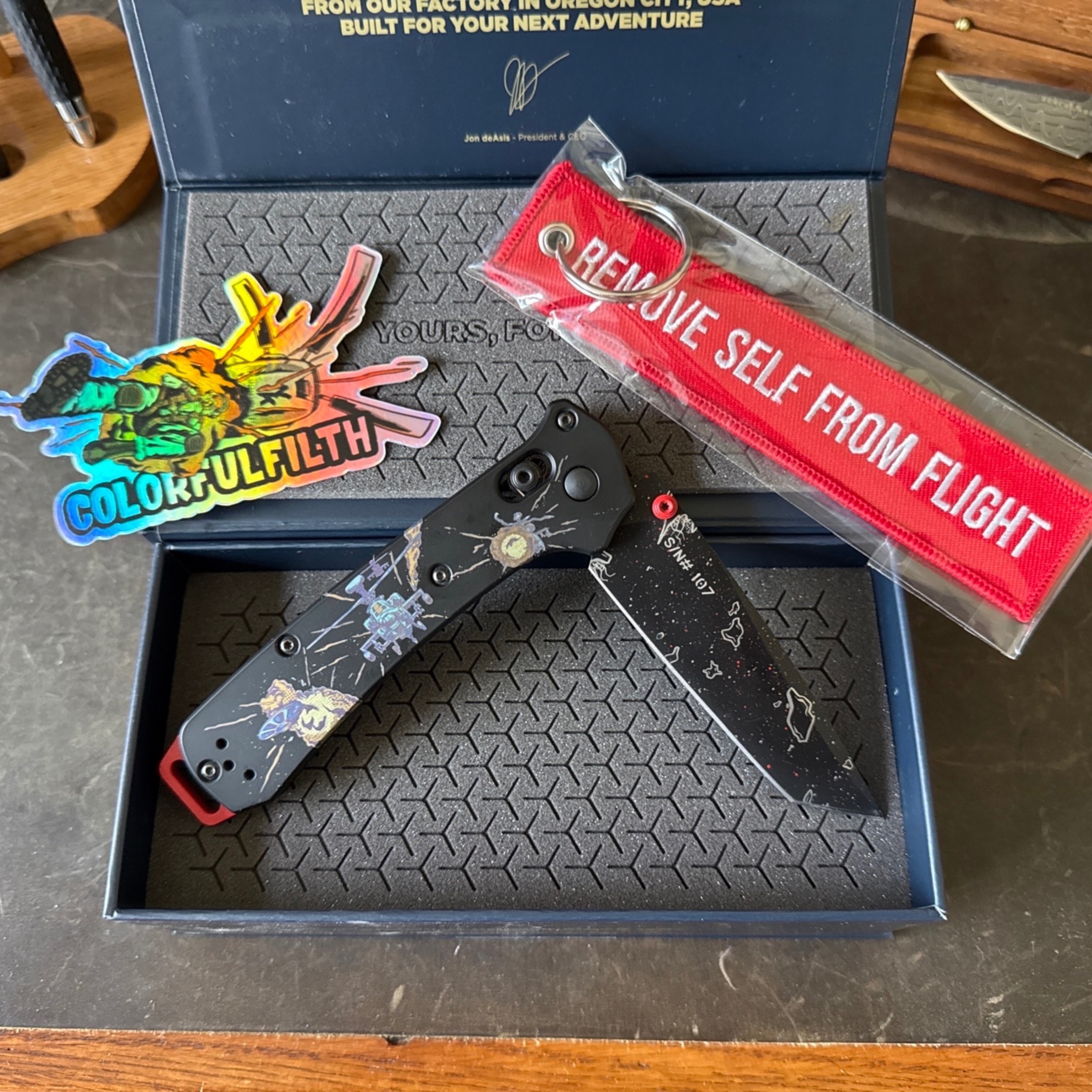 Bladebinge - Benchmade Colorful Filth x NK “Flame Out” Bailout - Ano Ti ...