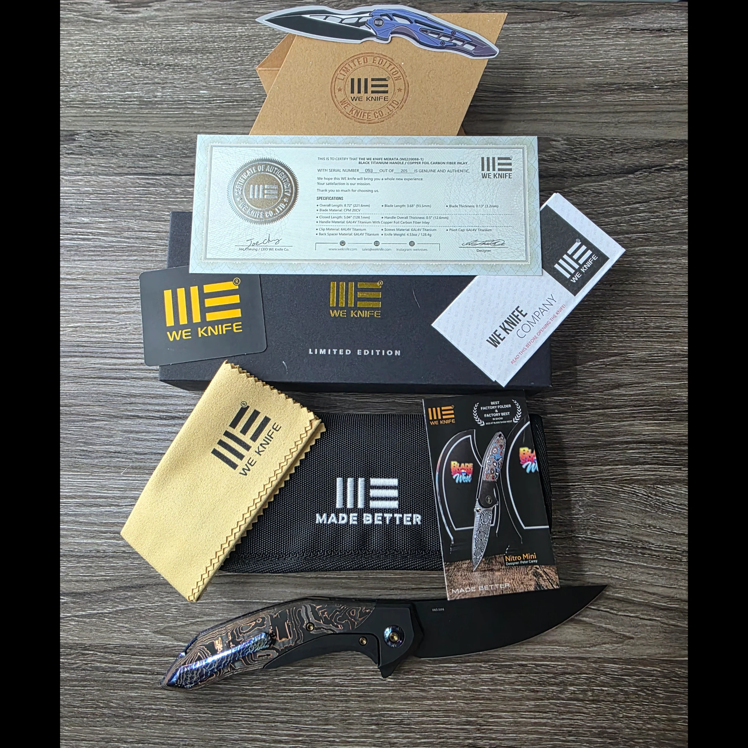 Bladebinge - WE Knife Co. (#93/200) Merata Limited Edition Frame Lock ...