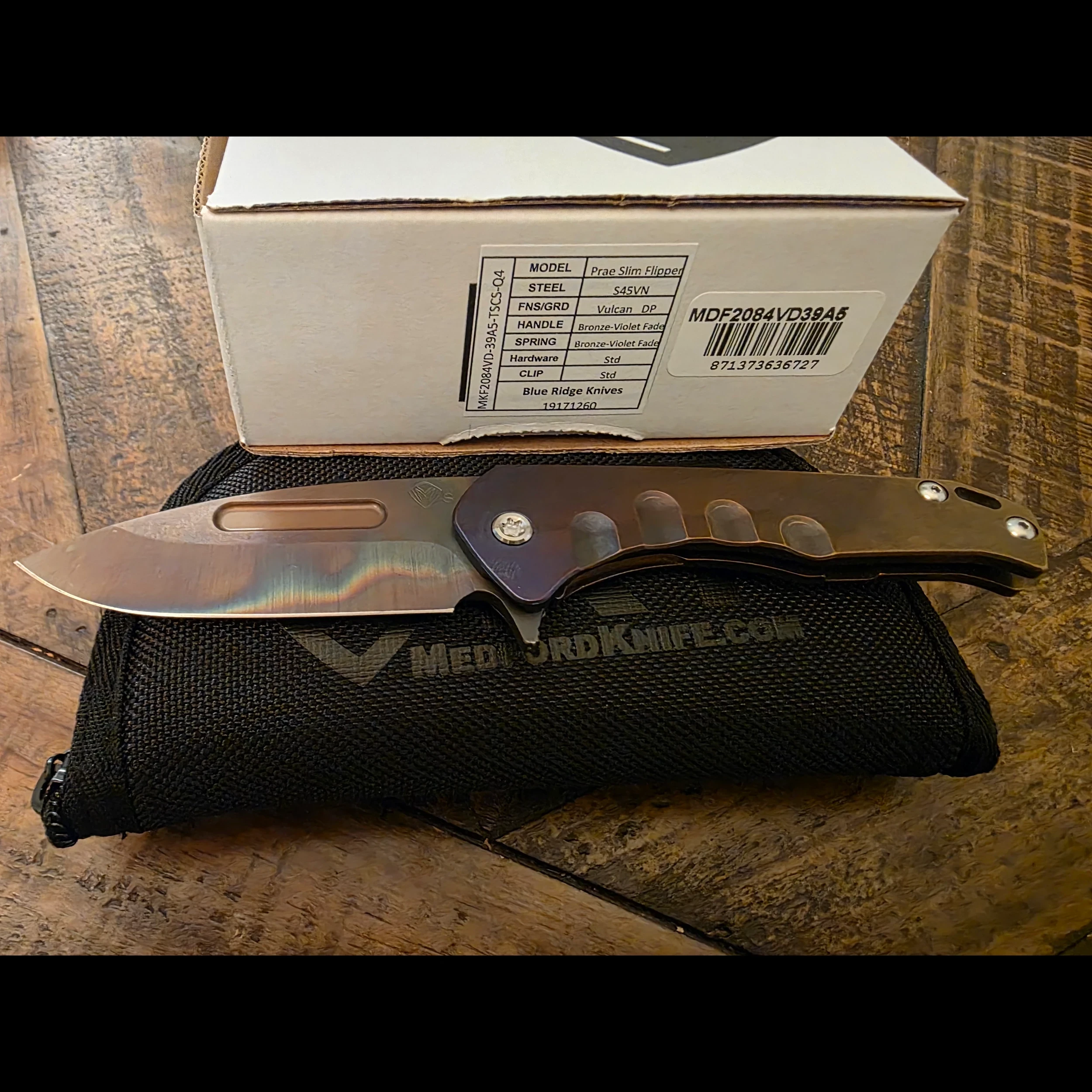 Bladebinge - Medford - Praetorian Slim Flipper - S45VN - Vulcan Drop ...