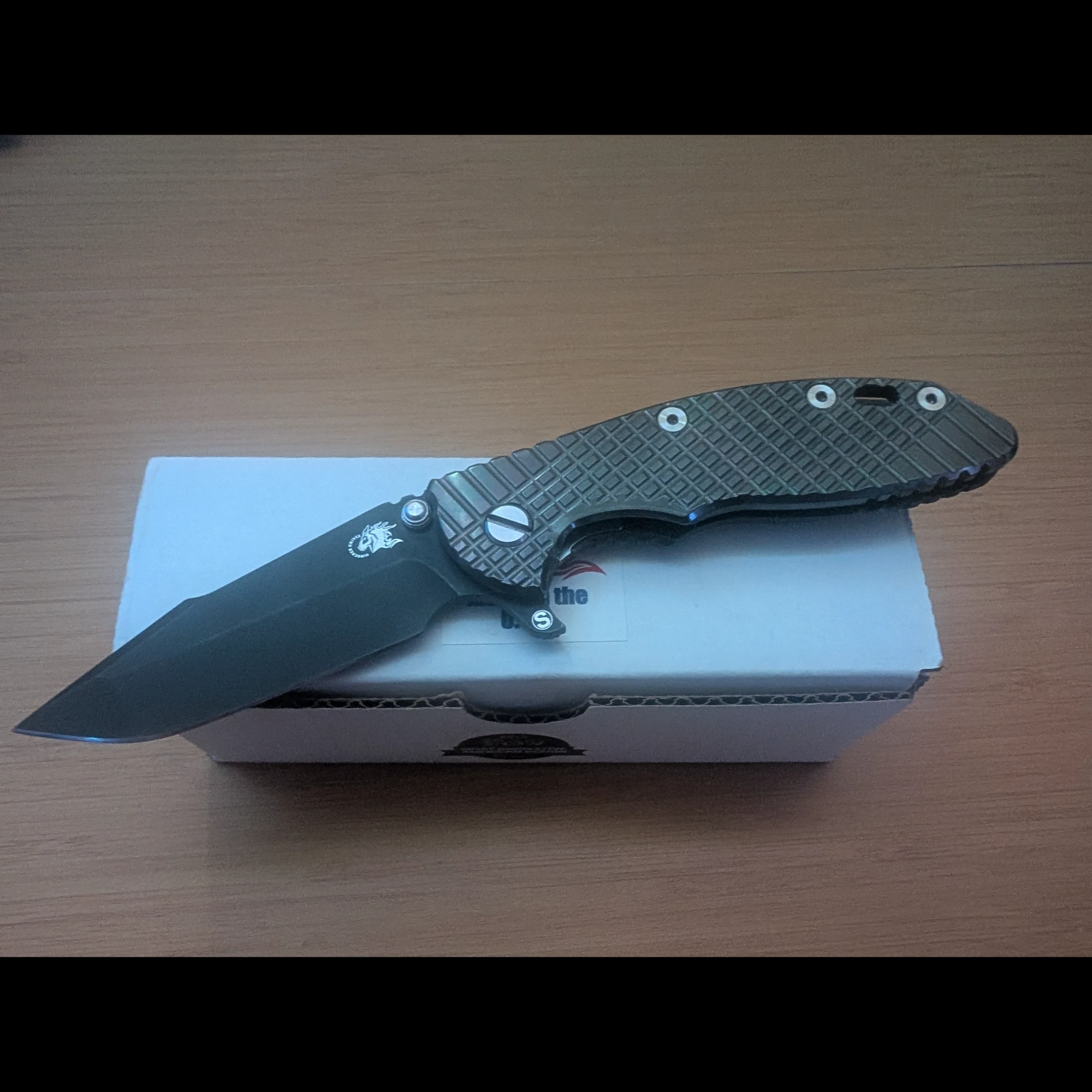 Bladebinge - Hinderer XM-18 3.5in Harpoon Spanto Battle Black w/Oil ...